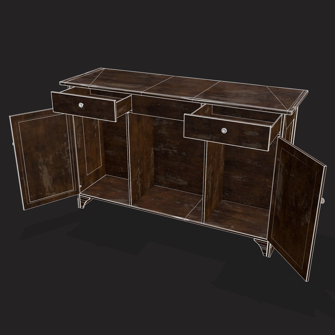 3D Model Rustic Cabinet And Drawer - TurboSquid 1968130