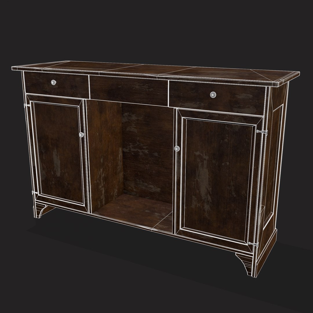 3D Model Rustic Cabinet And Drawer - TurboSquid 1968130