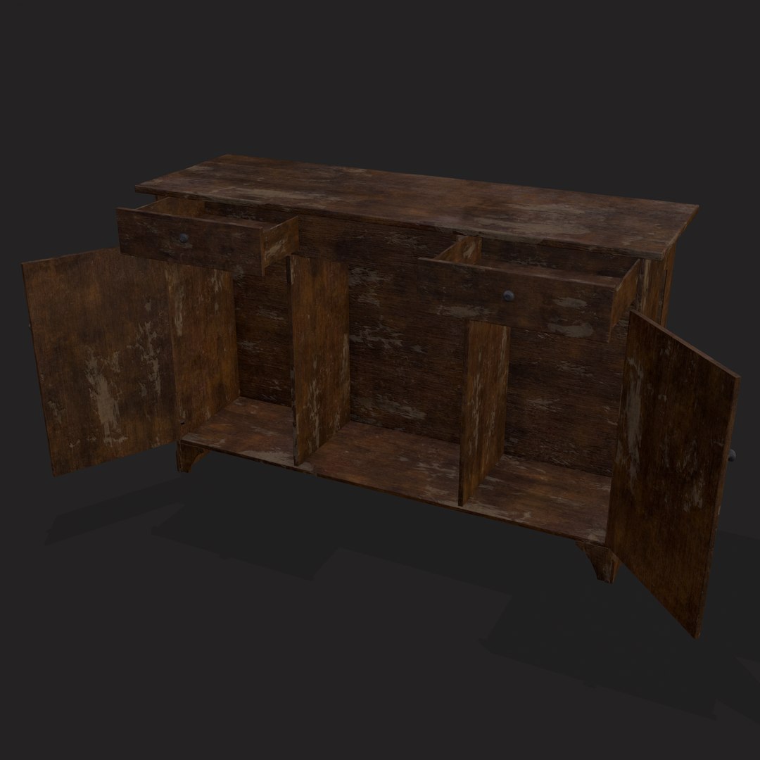 3D Model Rustic Cabinet And Drawer - TurboSquid 1968130