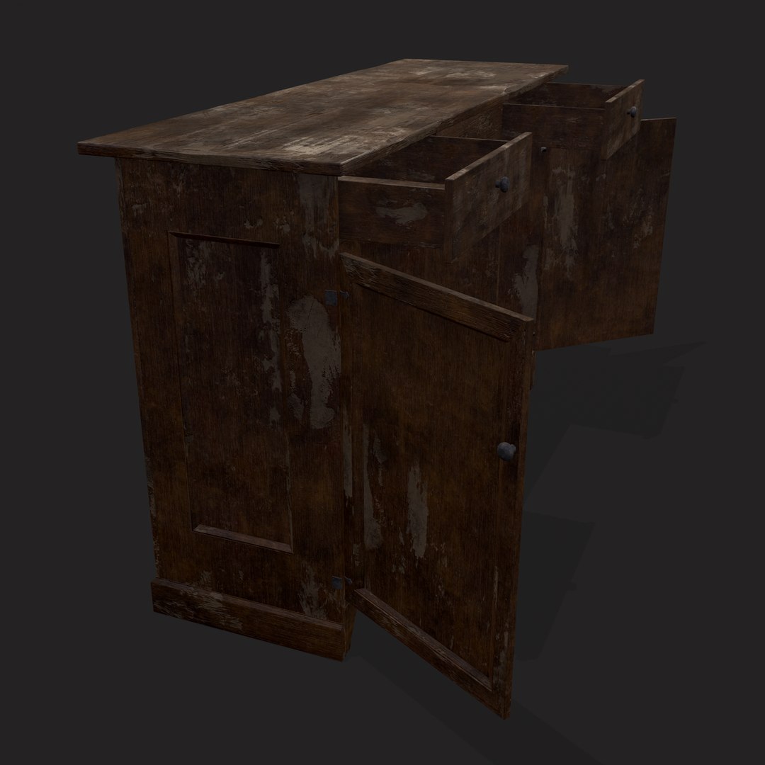 3D Model Rustic Cabinet And Drawer - TurboSquid 1968130