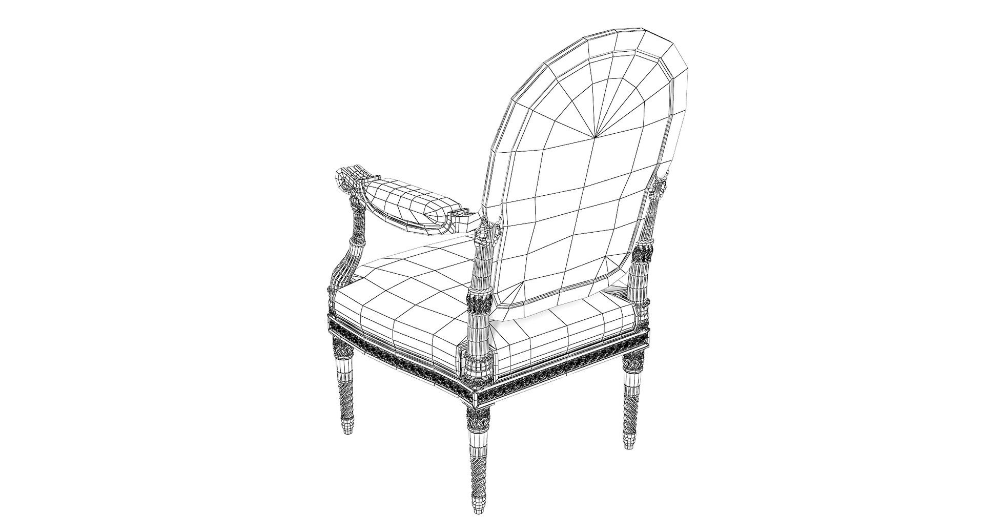 3d model victorian chair