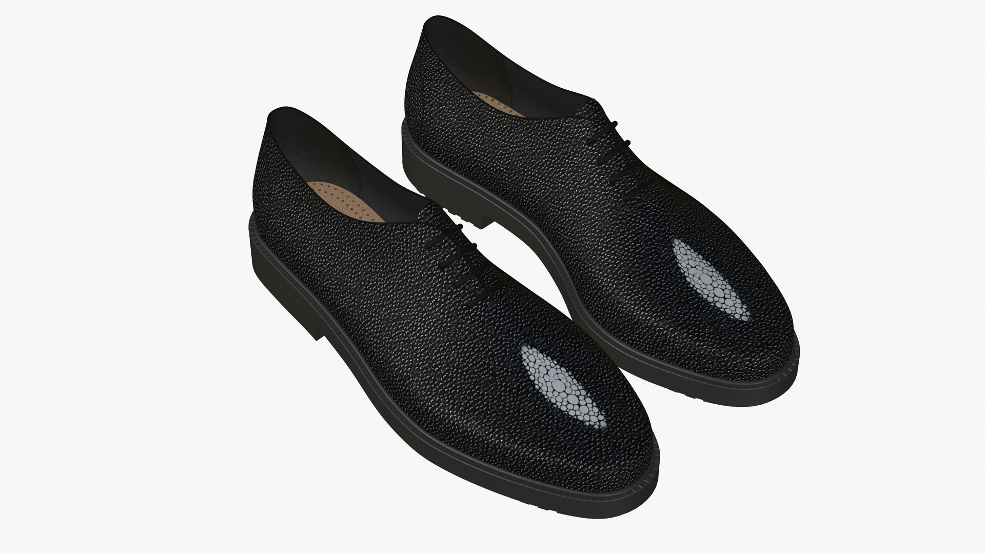 Stingray Leather Shoes Realistic Lace Up 3D Model - TurboSquid 1950377