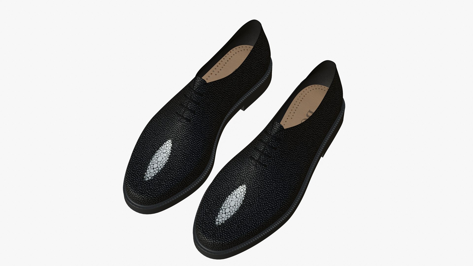 Stingray Leather Shoes Realistic Lace Up 3D Model - TurboSquid 1950377