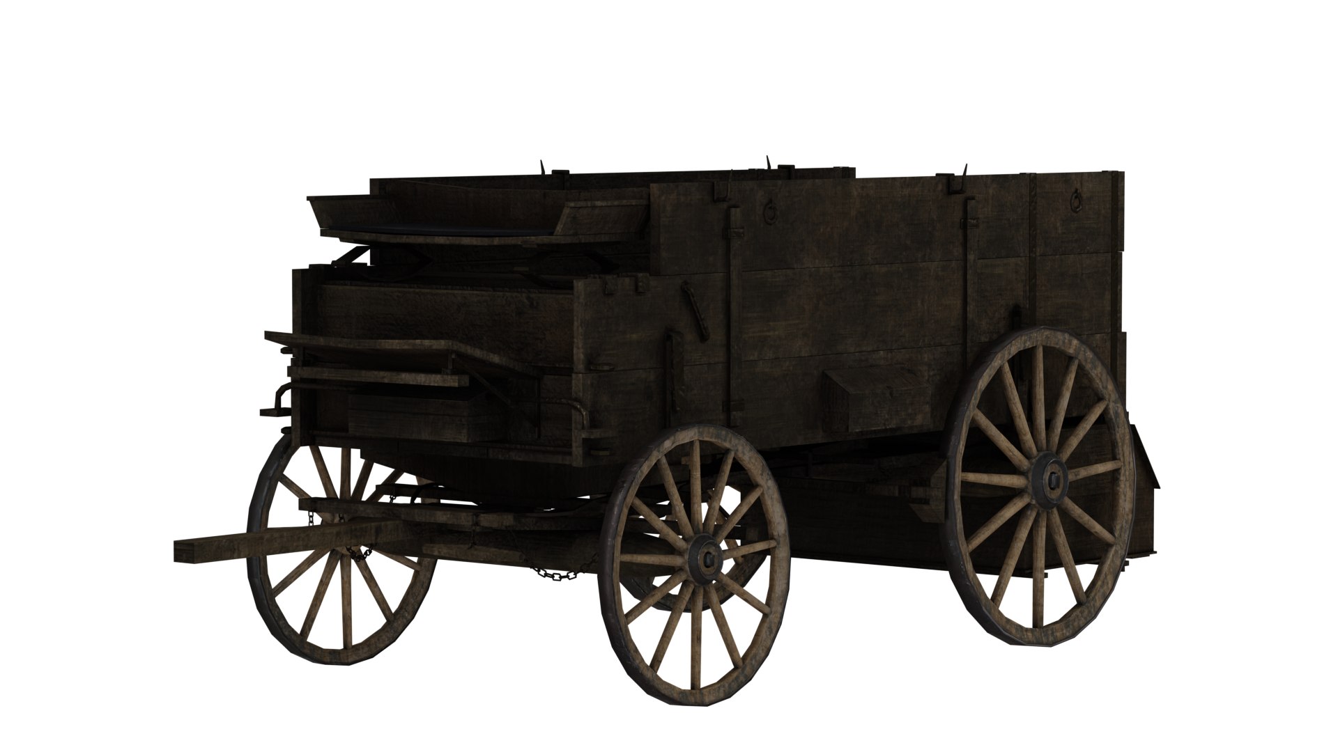 3D Wooden Wagon low polygon - TurboSquid 2055018