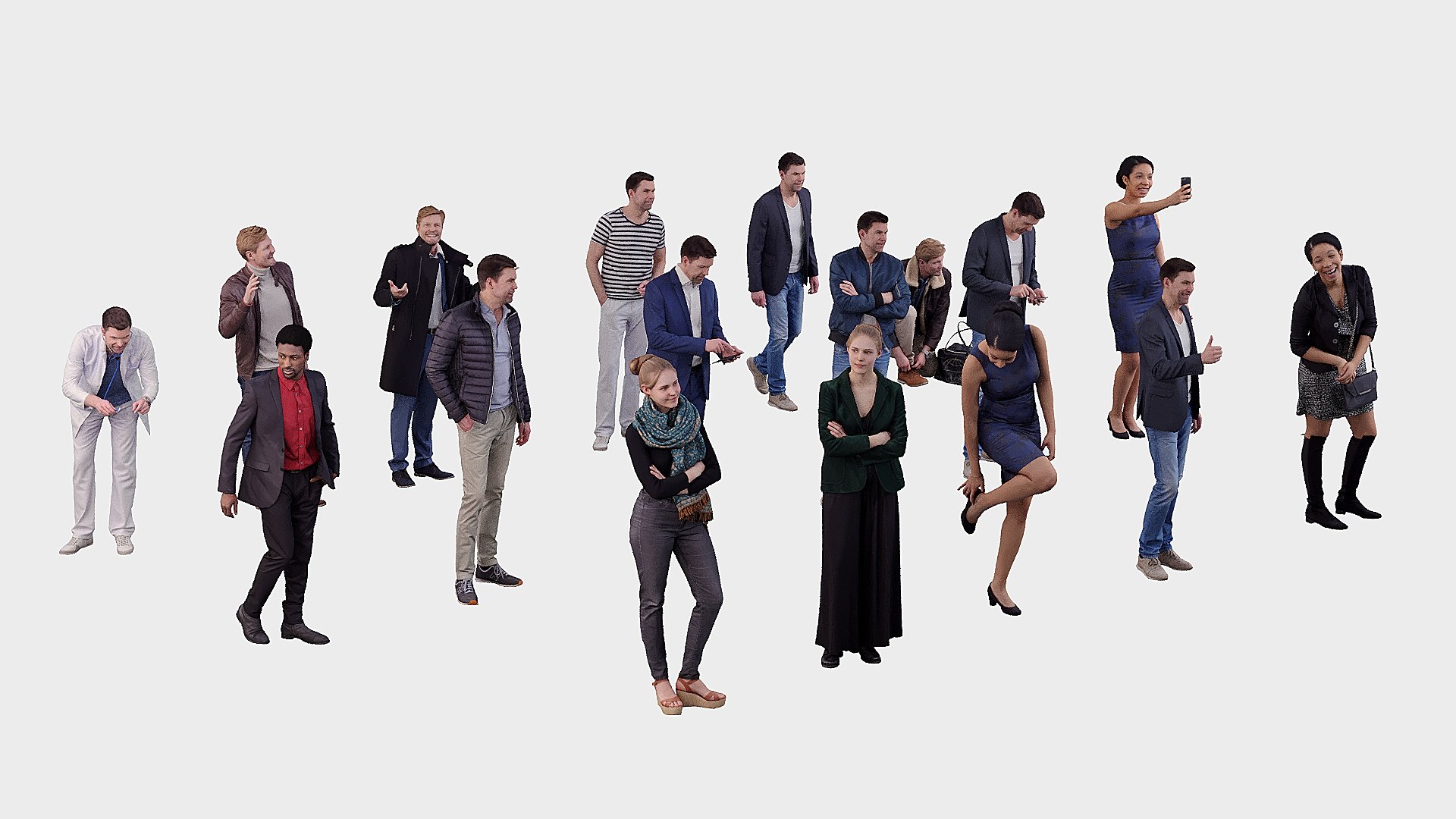 3D A Collection Of Random People In Various Poses 03 - TurboSquid 2402337