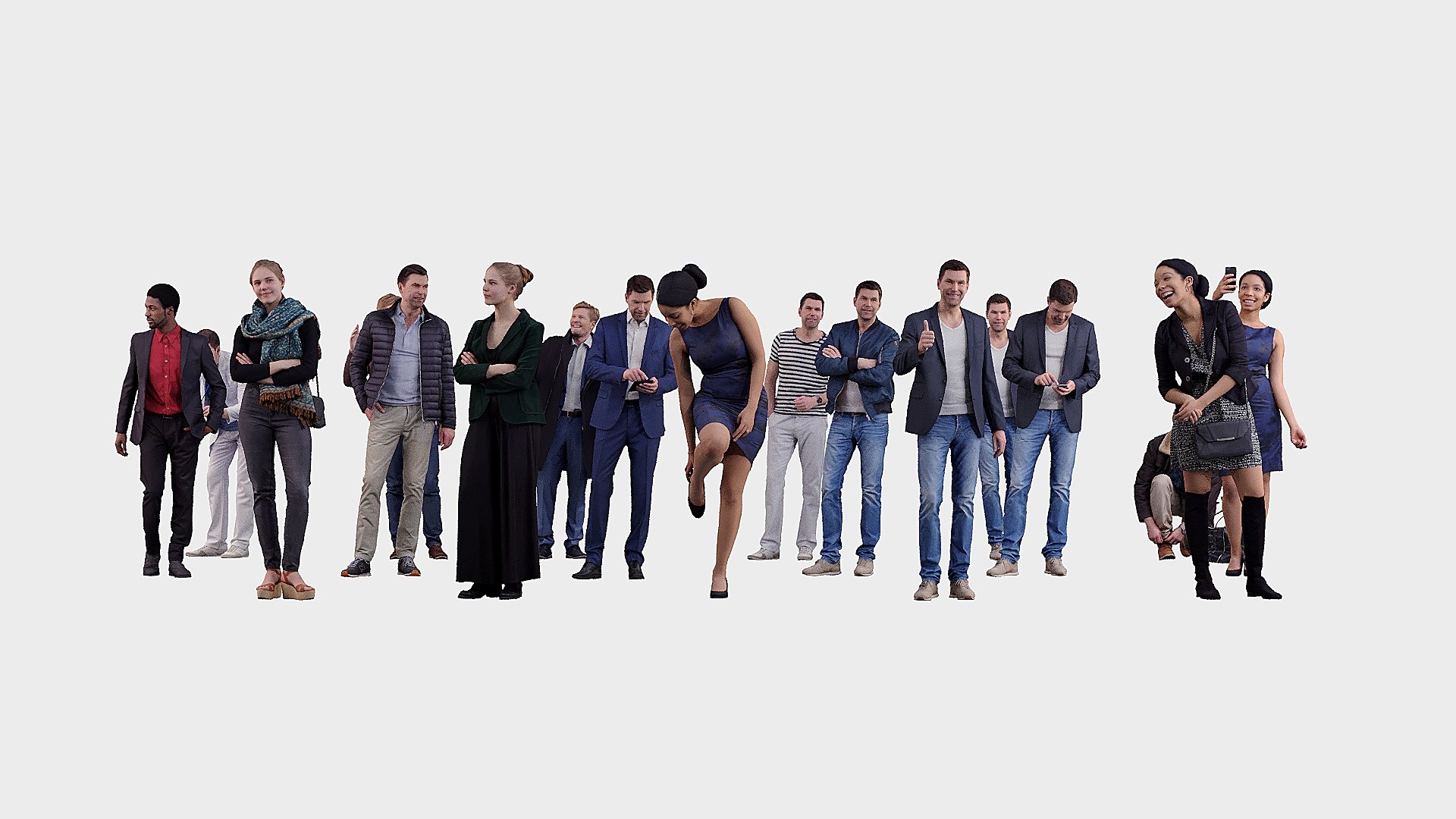 3D A Collection Of Random People In Various Poses 03 - TurboSquid 2402337