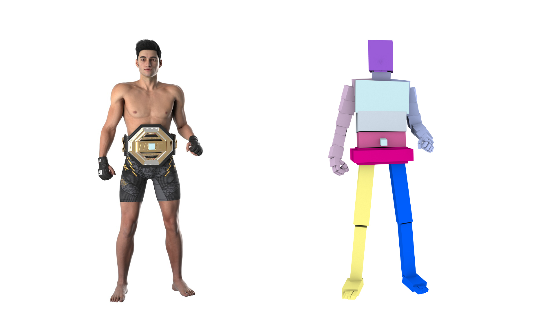 UFC MMA Fighter Wins Animated Fur Rigged 3D - TurboSquid 2382947