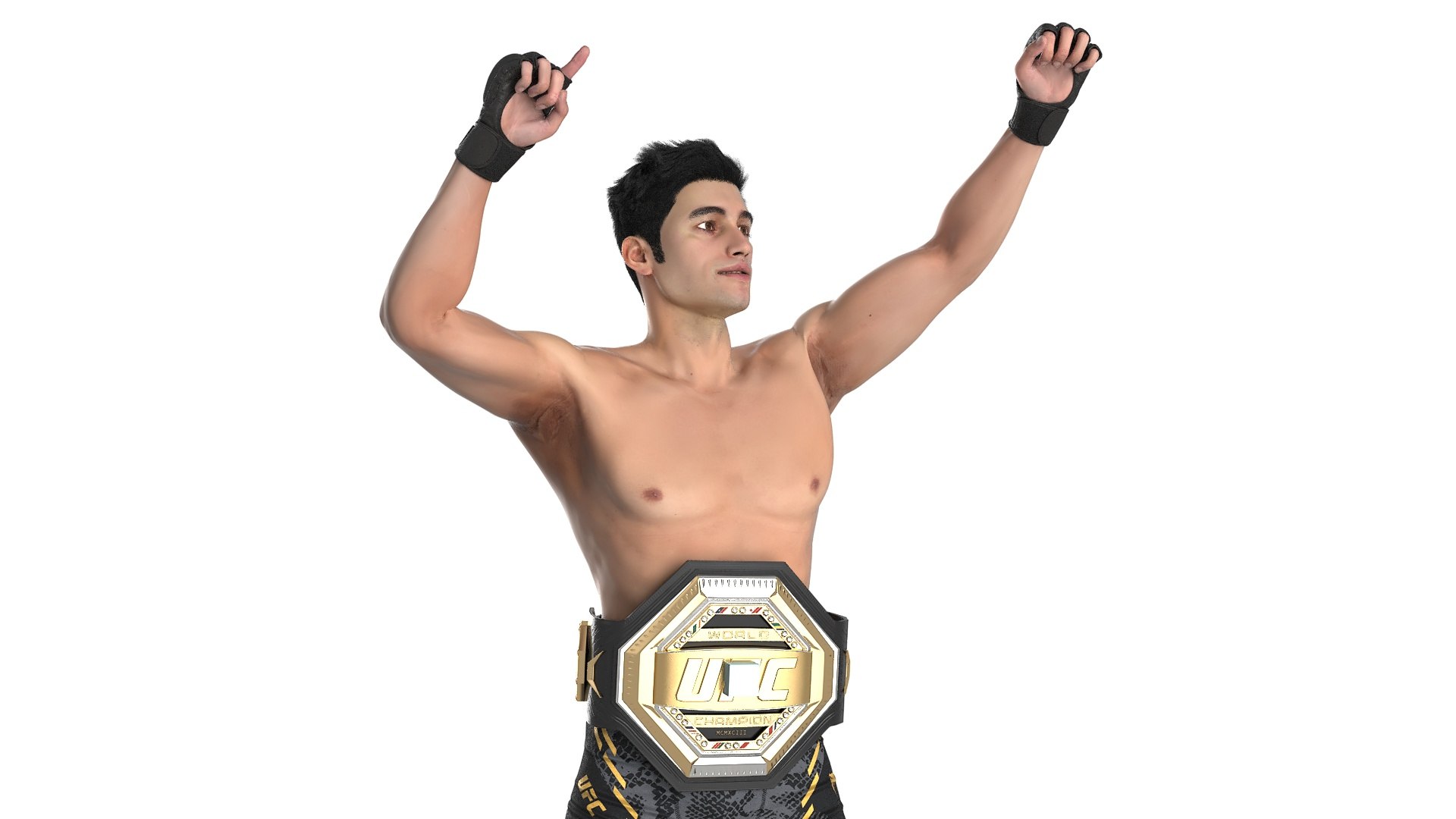 UFC MMA Fighter Wins Animated Fur Rigged 3D - TurboSquid 2382947