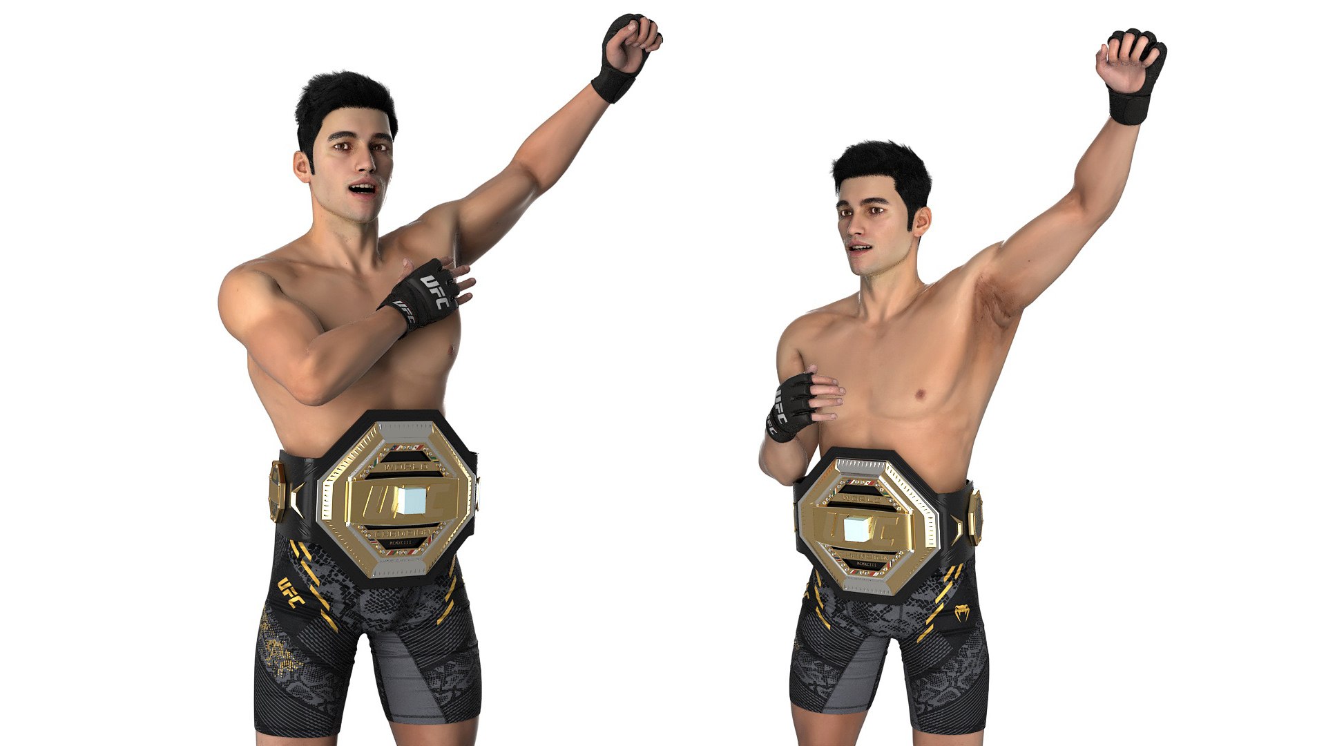UFC MMA Fighter Wins Animated Fur Rigged 3D - TurboSquid 2382947