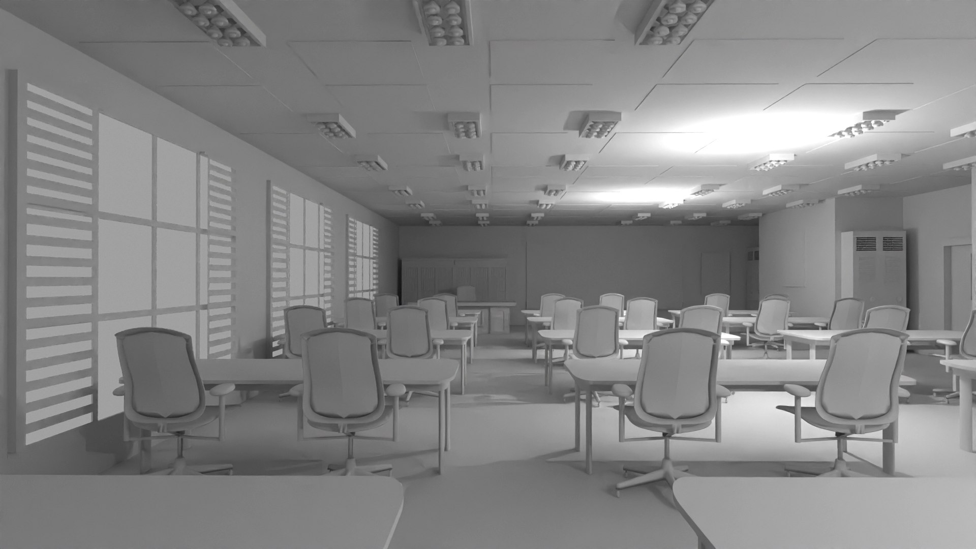 3D School Class Interior No Material - TurboSquid 2178863