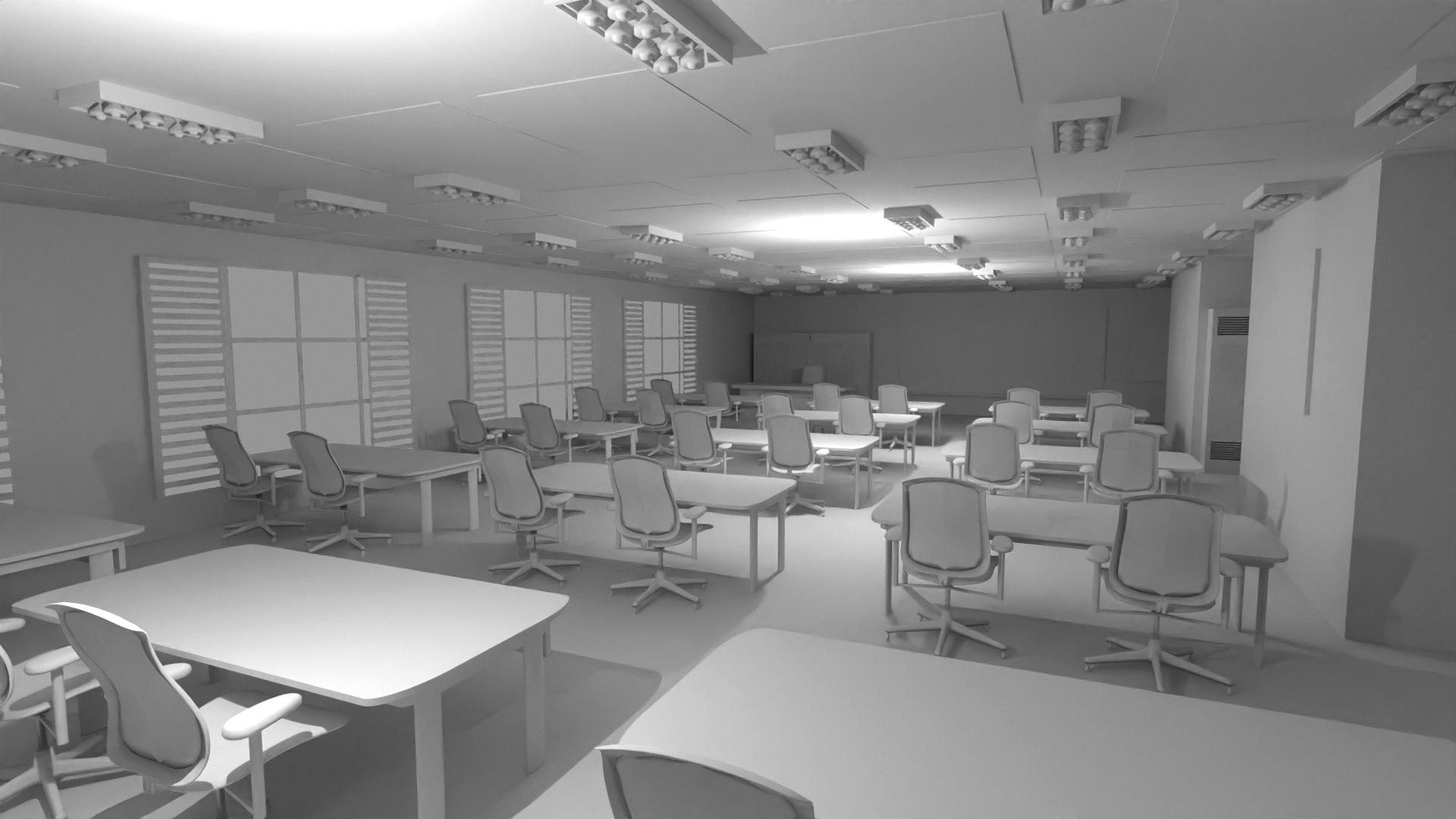 3D School Class Interior No Material - TurboSquid 2178863