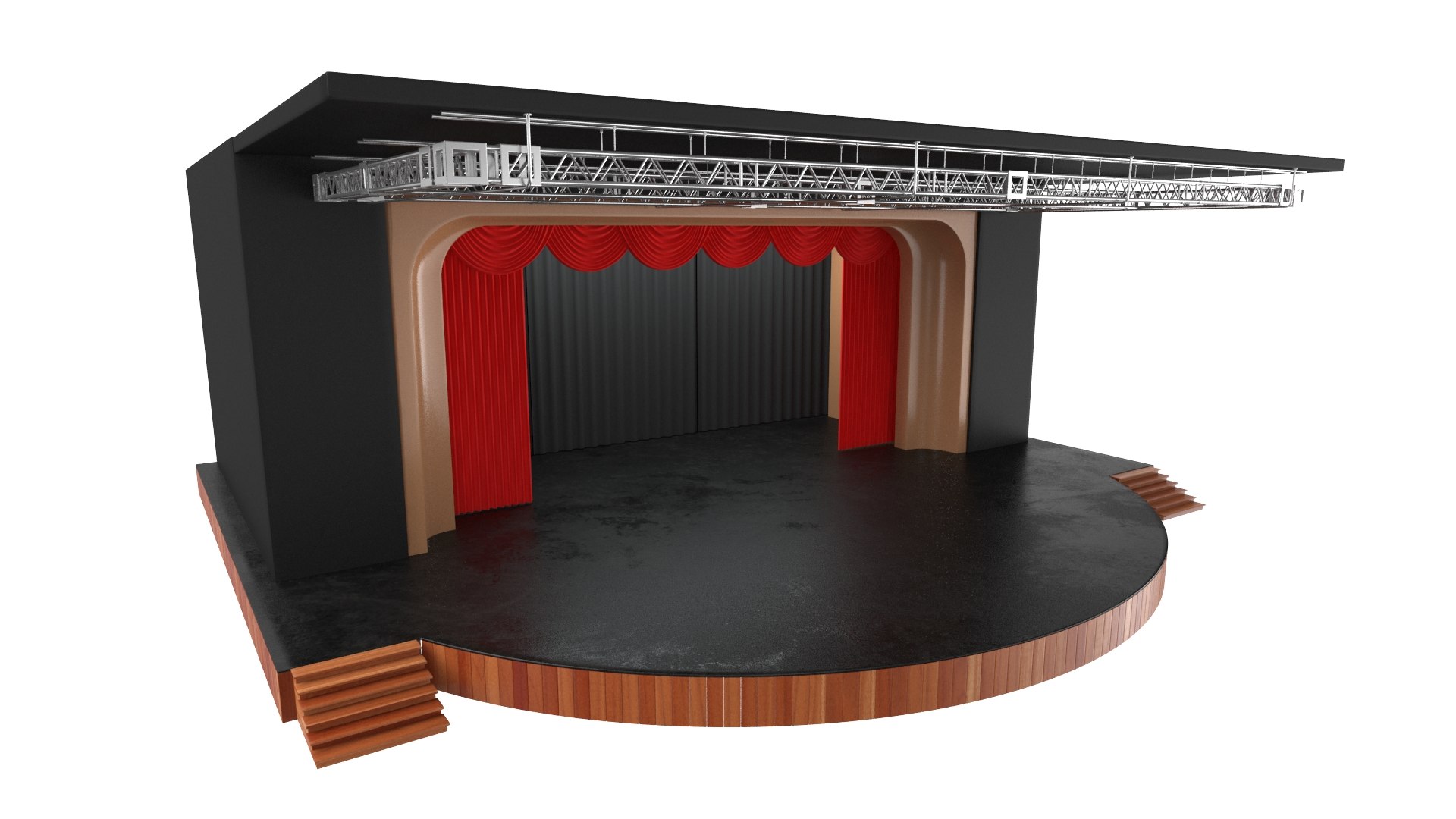 Real Theater Stage 3D Model - TurboSquid 1635431