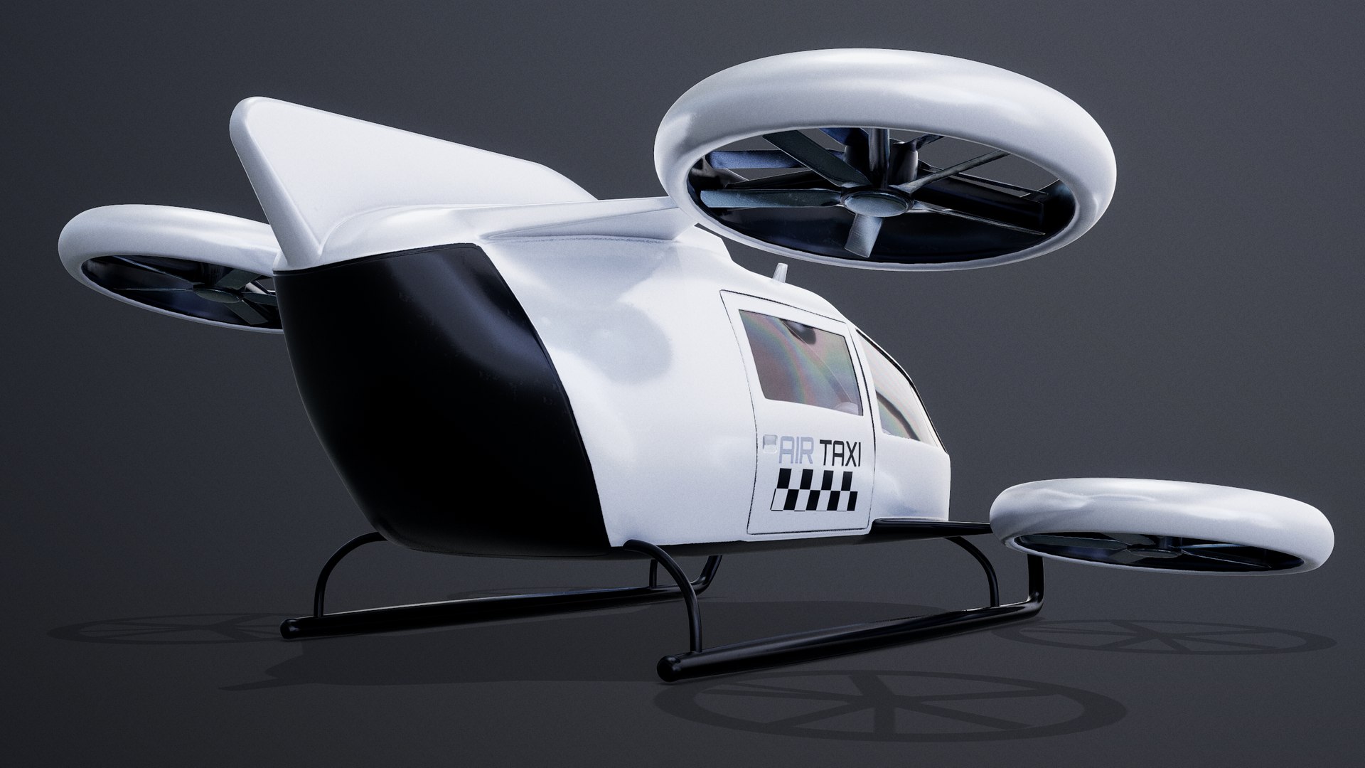 3D Model Taxi Concept White Vehicle - TurboSquid 1659342