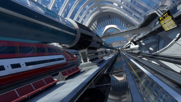 3D model pbr transport hub train - TurboSquid 1269881