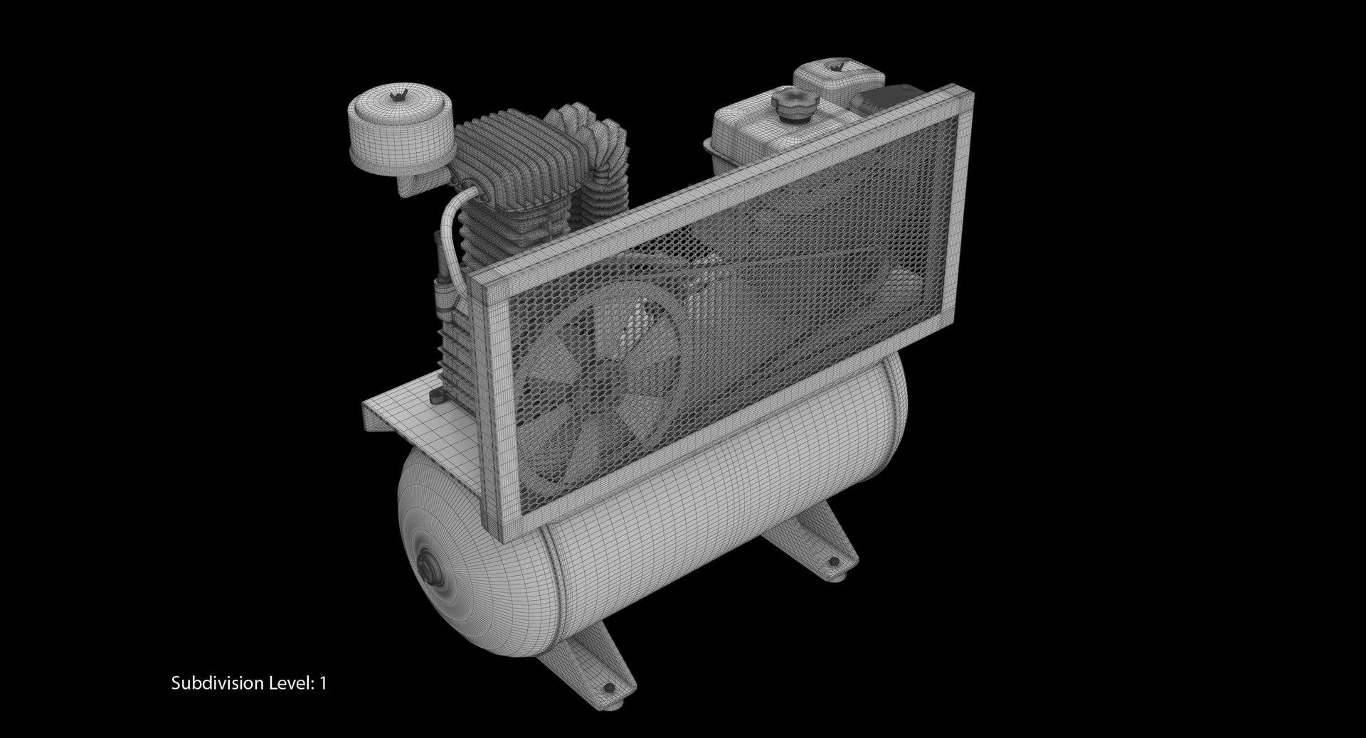 Air compressor stationary horizontal 3D model - TurboSquid 1393507