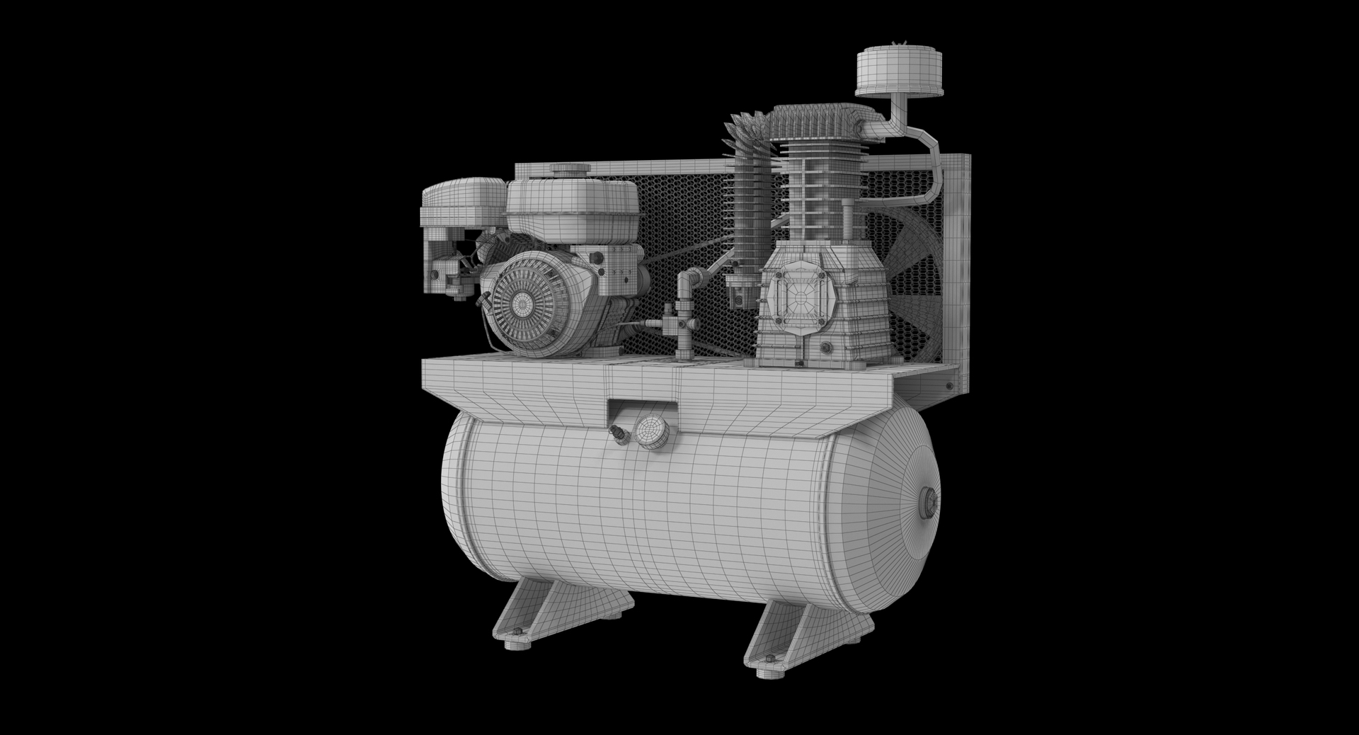 Air compressor stationary horizontal 3D model - TurboSquid 1393507
