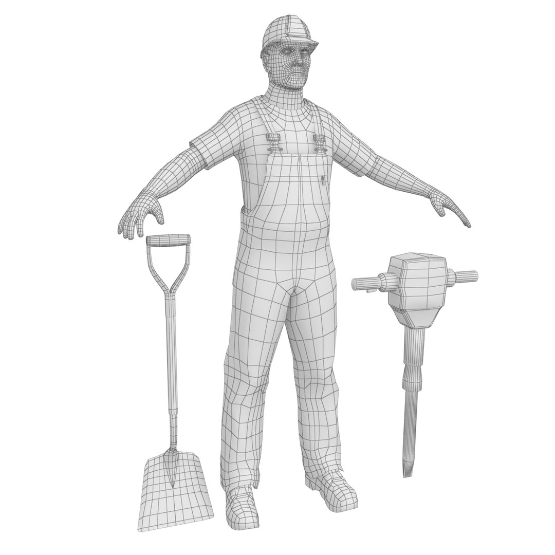Rigged worker model - TurboSquid 1325623