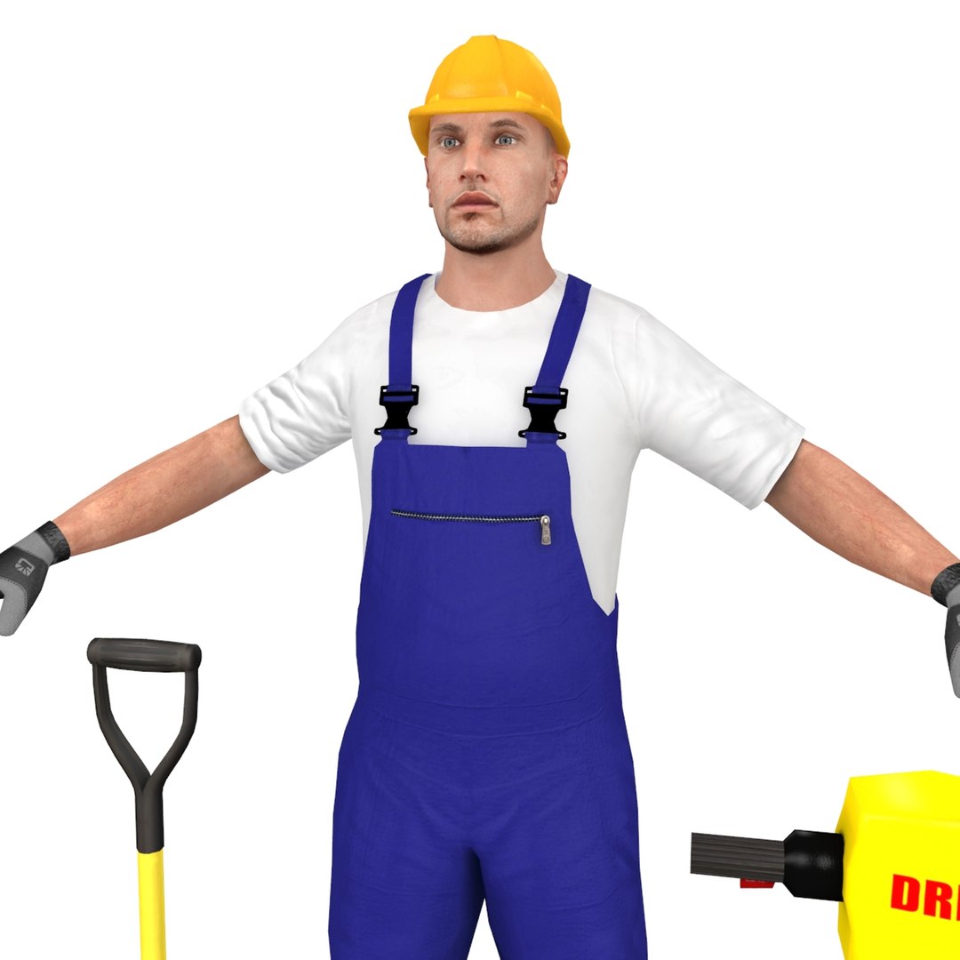 Rigged worker model - TurboSquid 1325623