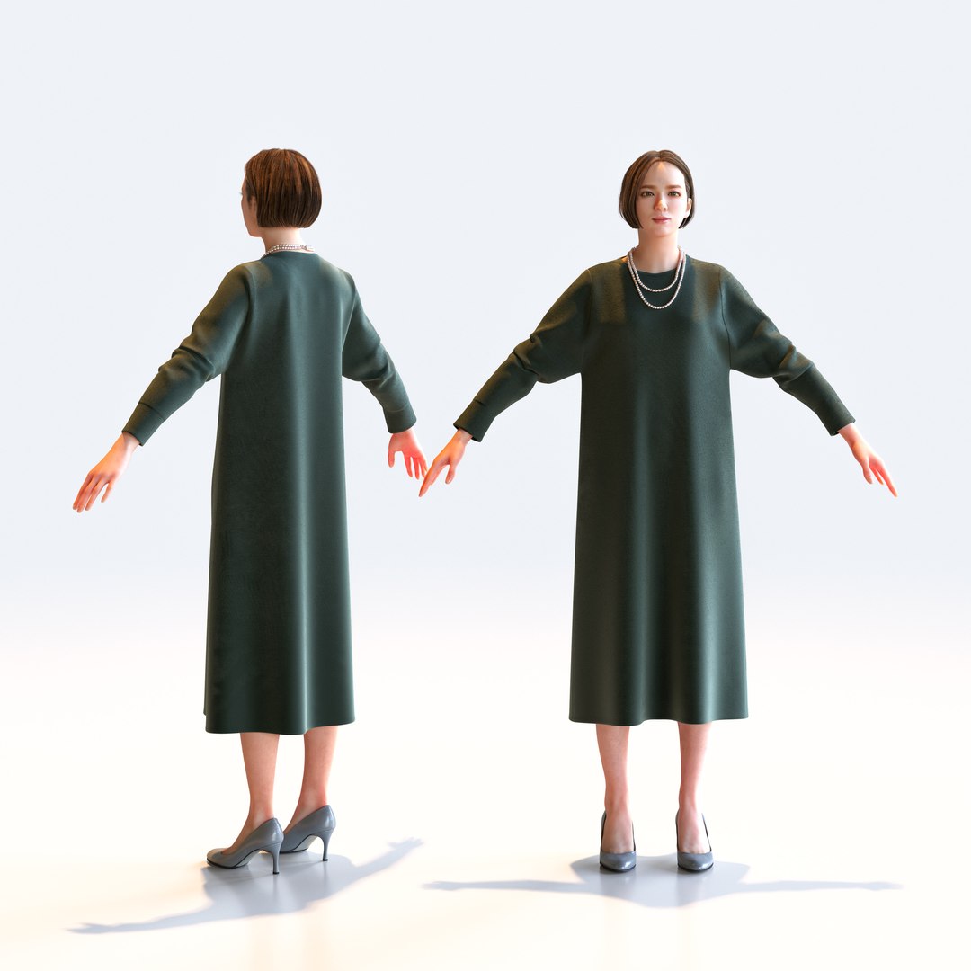 A Pose Asian Smart Casual Woman Collection - 5 Models X 5 Color ...