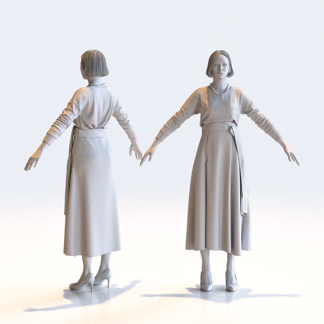 A Pose Asian Smart Casual Woman Collection - 5 Models X 5 Color ...