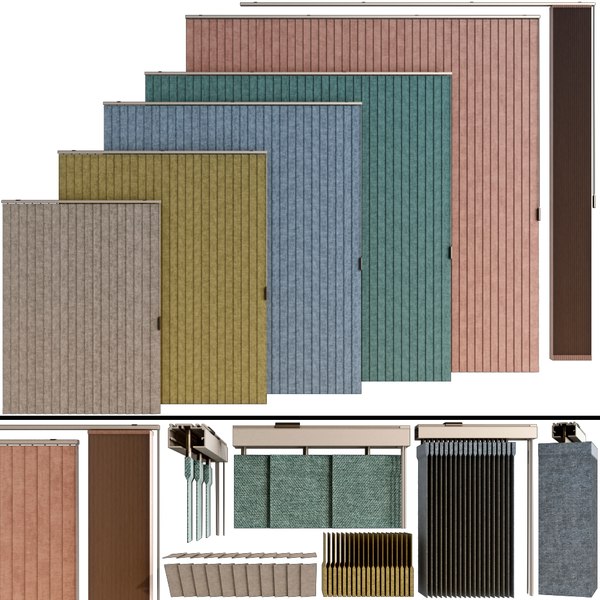 3D model vertical roller blinds set - TurboSquid 1658488