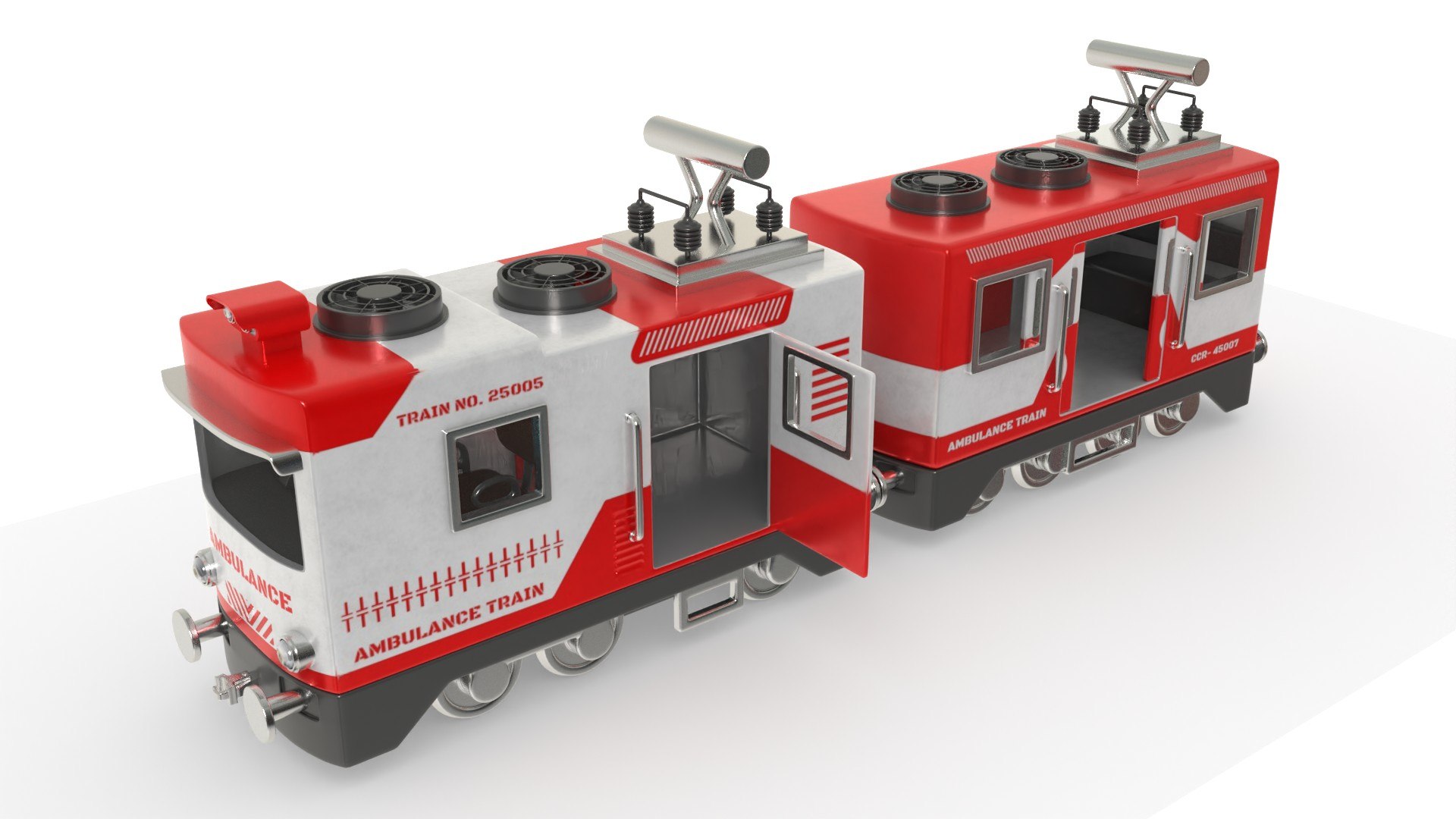 Ambulance Train Locomotive 3D Model - TurboSquid 2144541