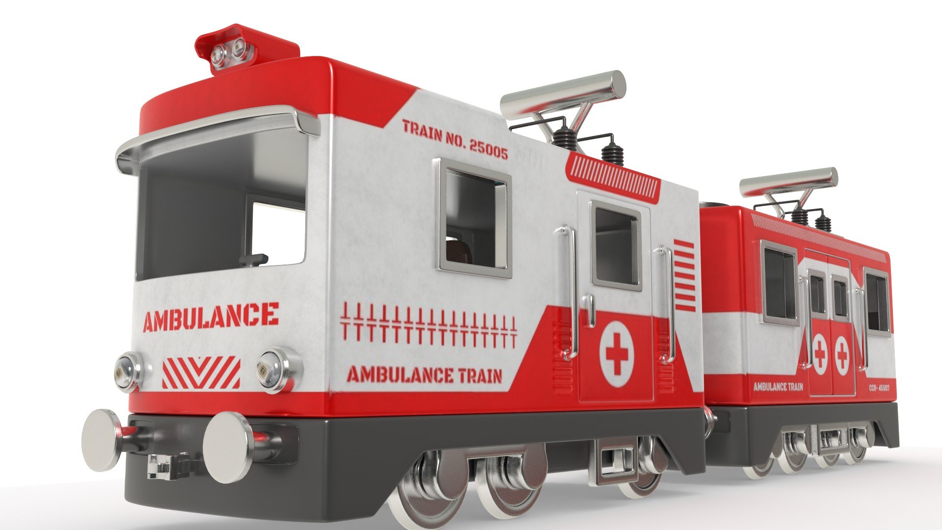 Ambulance Train Locomotive 3D Model - TurboSquid 2144541