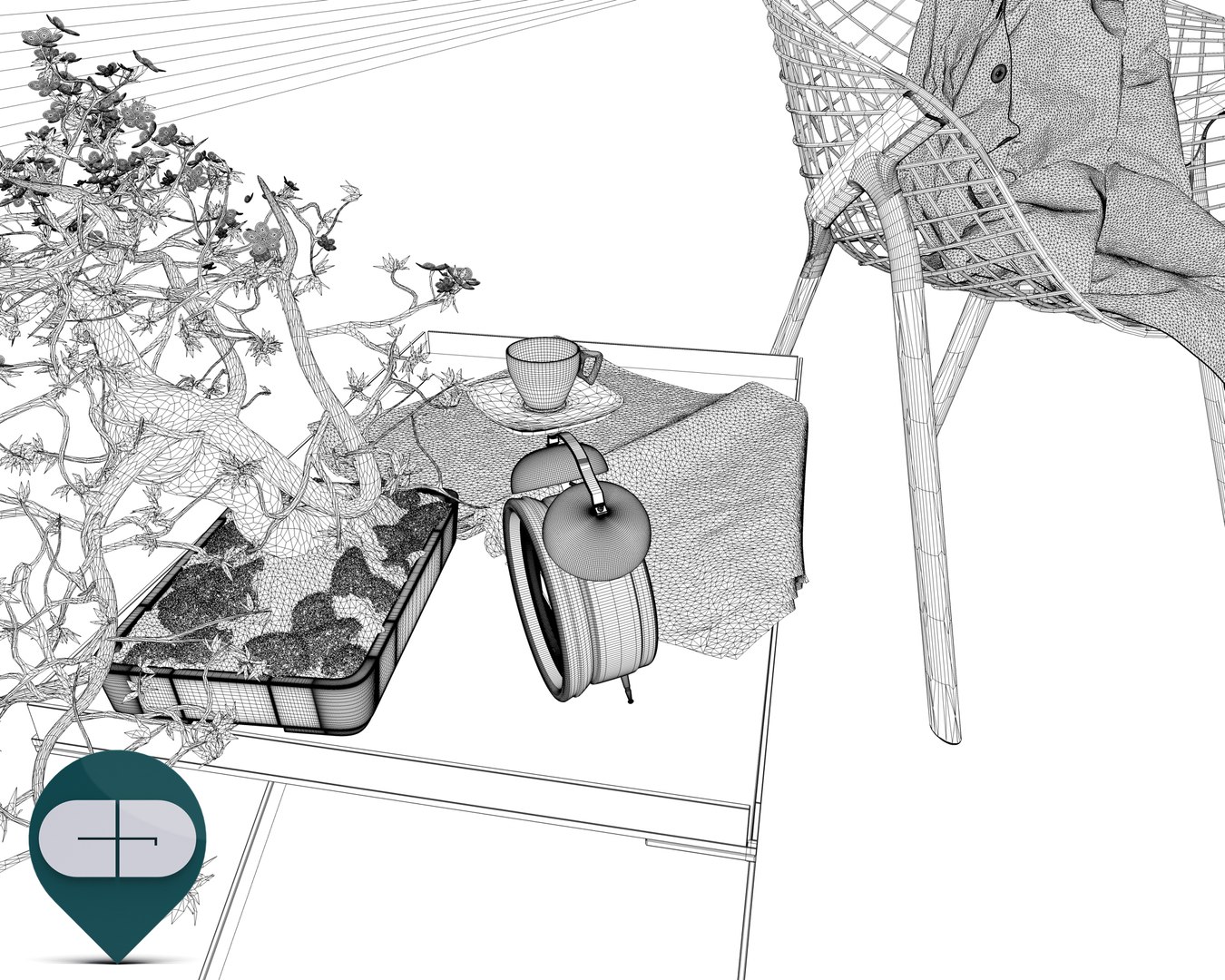 3d Bonsai Chair Model