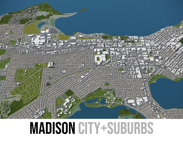 City madison surrounding area model - TurboSquid 1403397