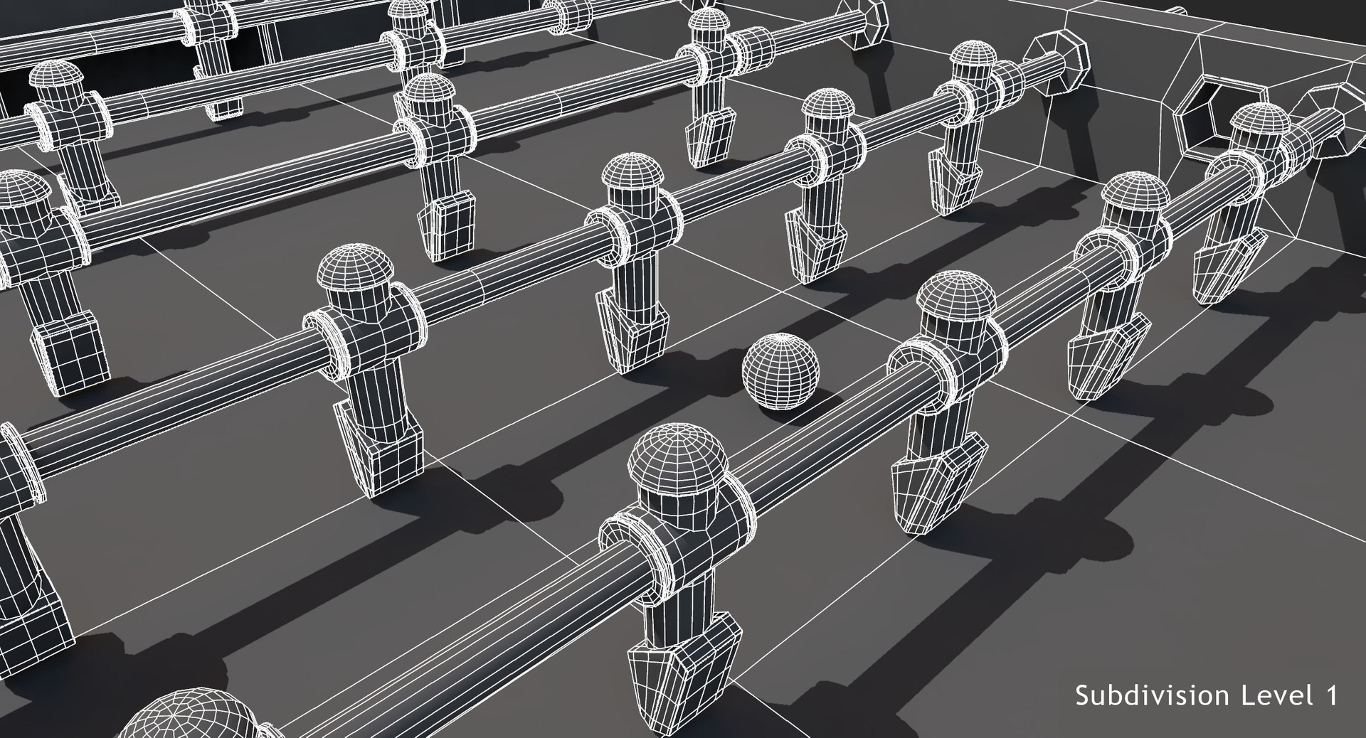 Foosball Table 3d Model