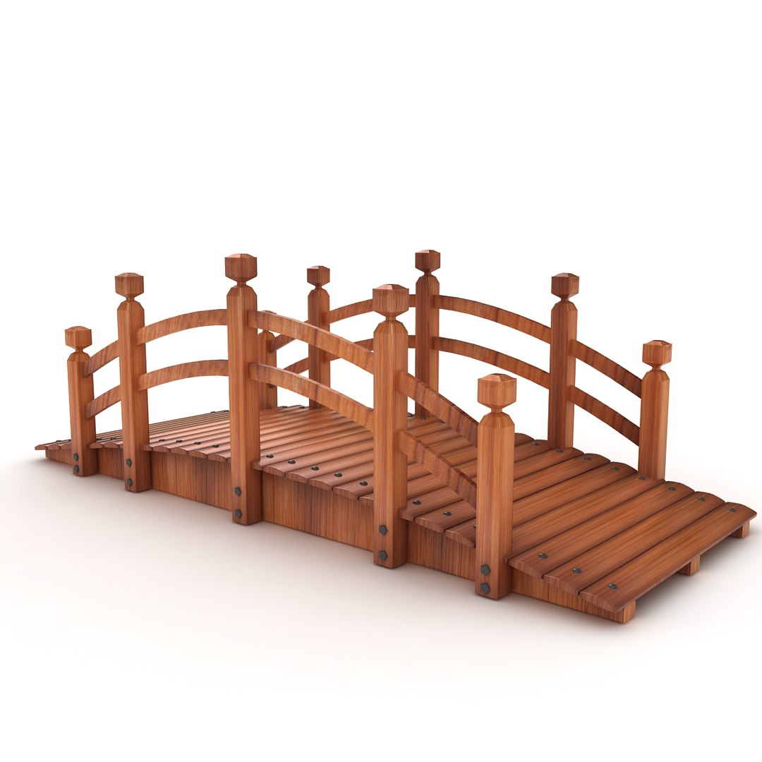 Wood Bridge 3D Model - TurboSquid 1373102