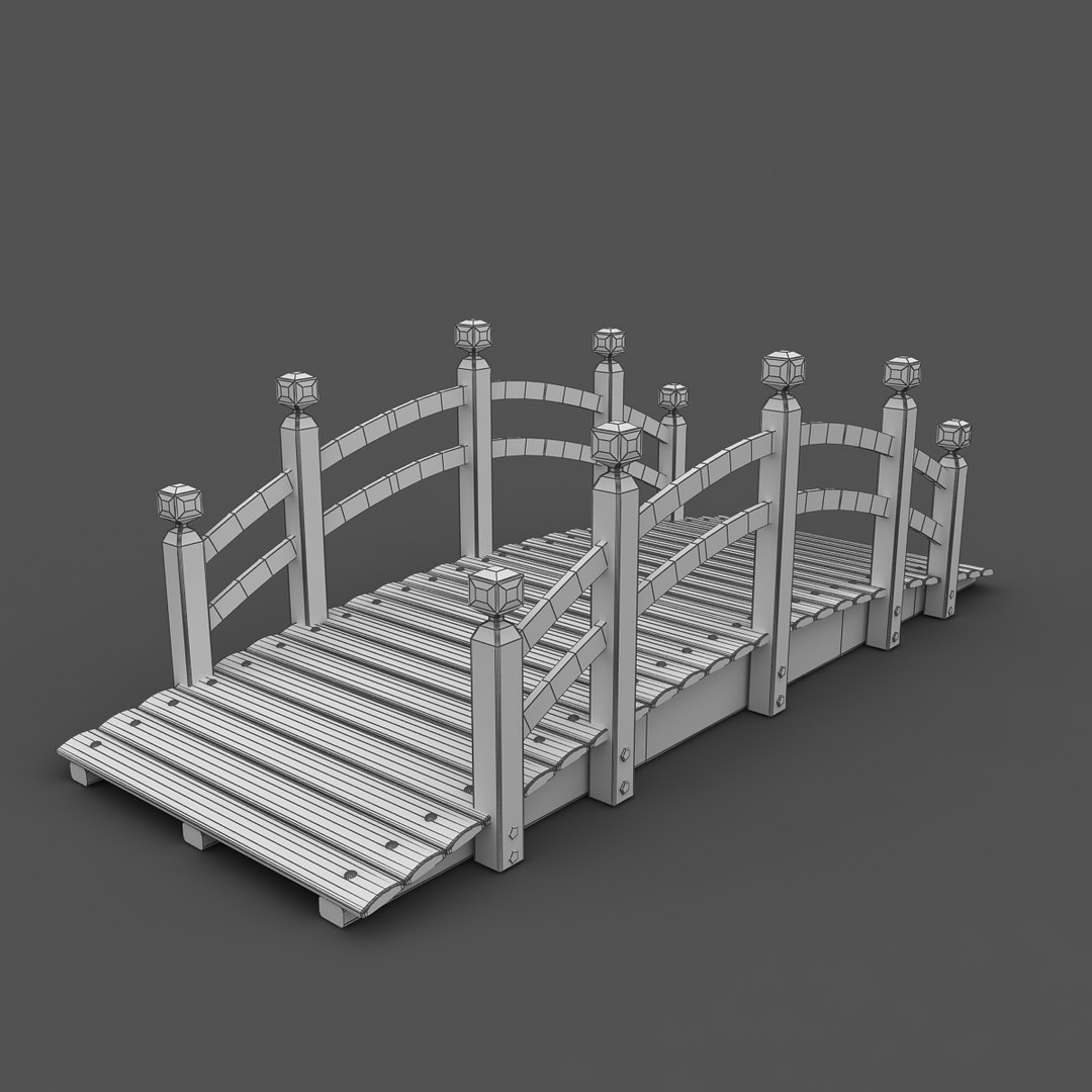 Wood Bridge 3D Model - TurboSquid 1373102