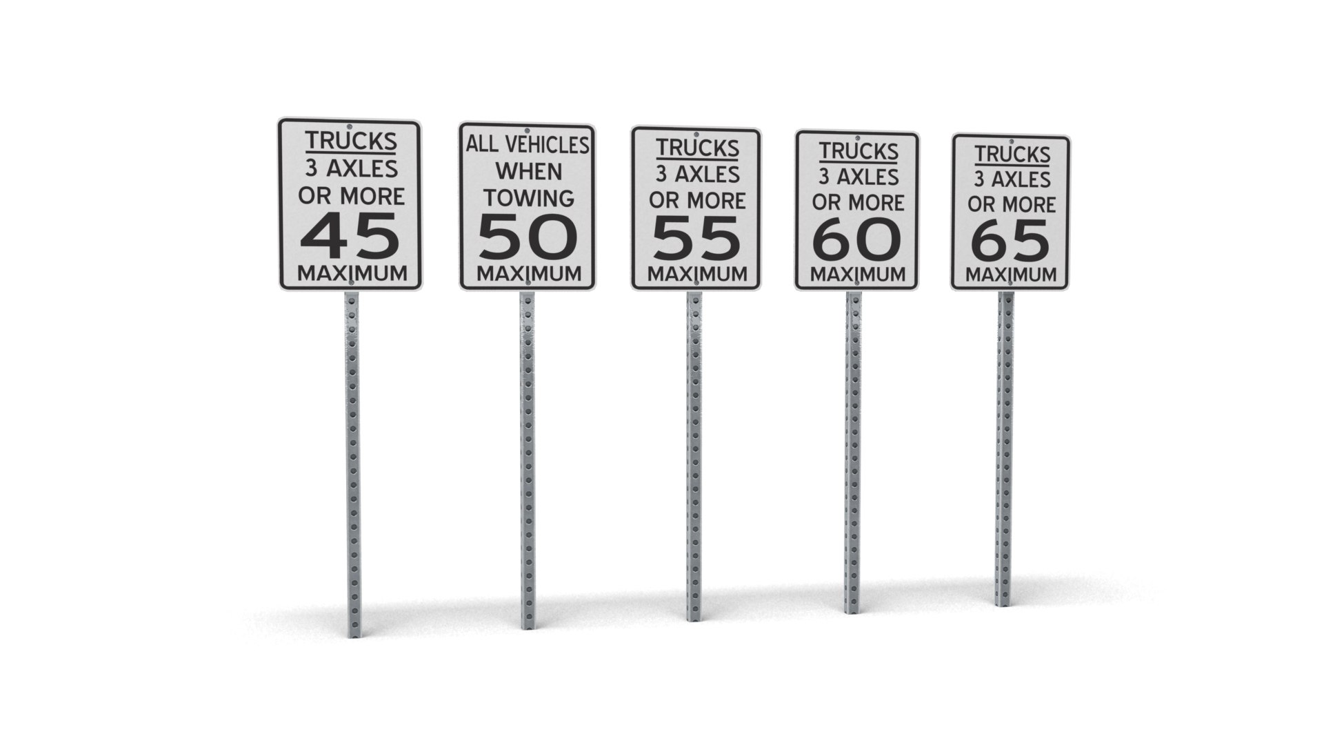 3D Signs Speed Limits Expressway Model - TurboSquid 2235868
