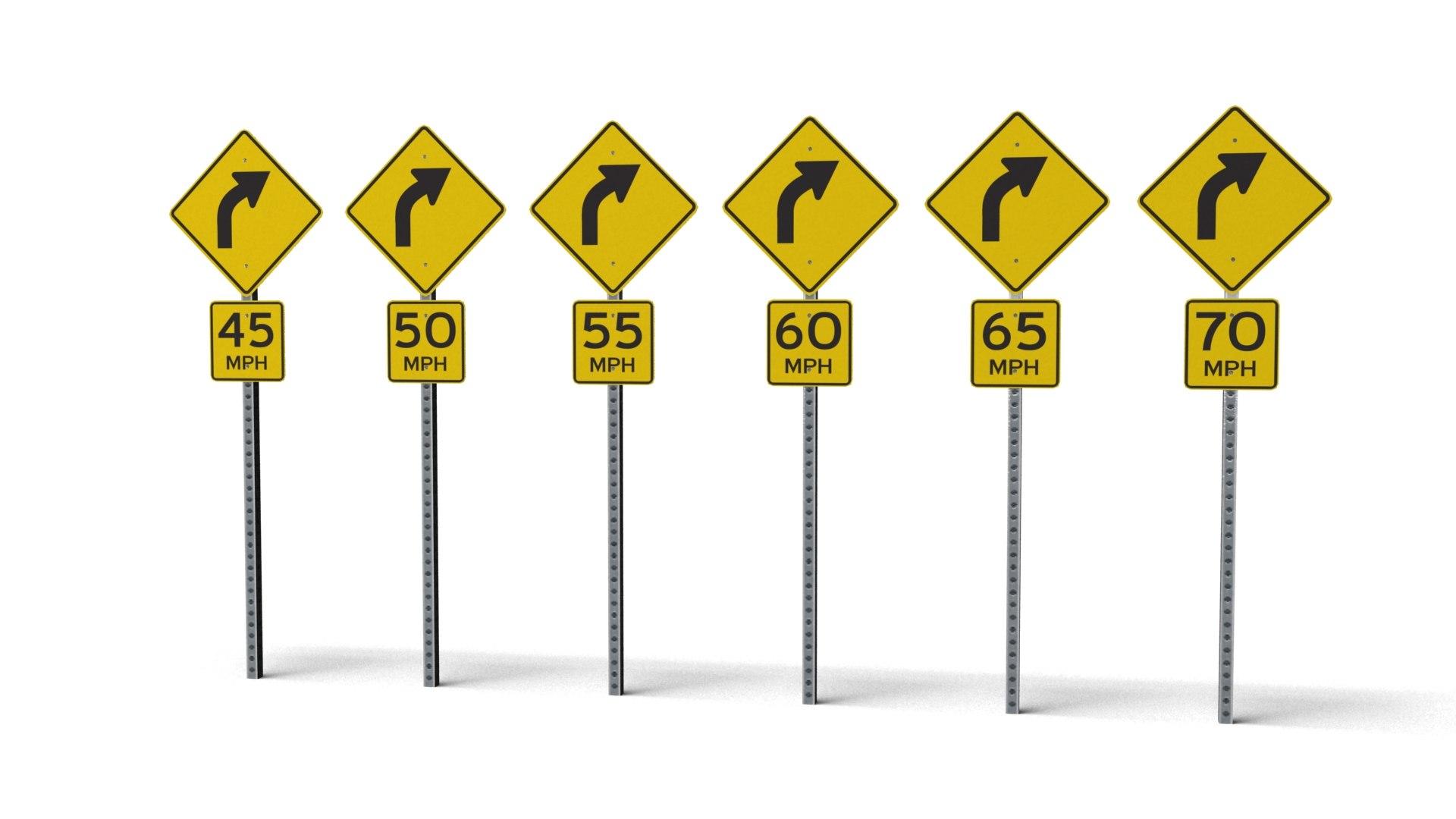 3D Signs Speed Limits Expressway Model - TurboSquid 2235868
