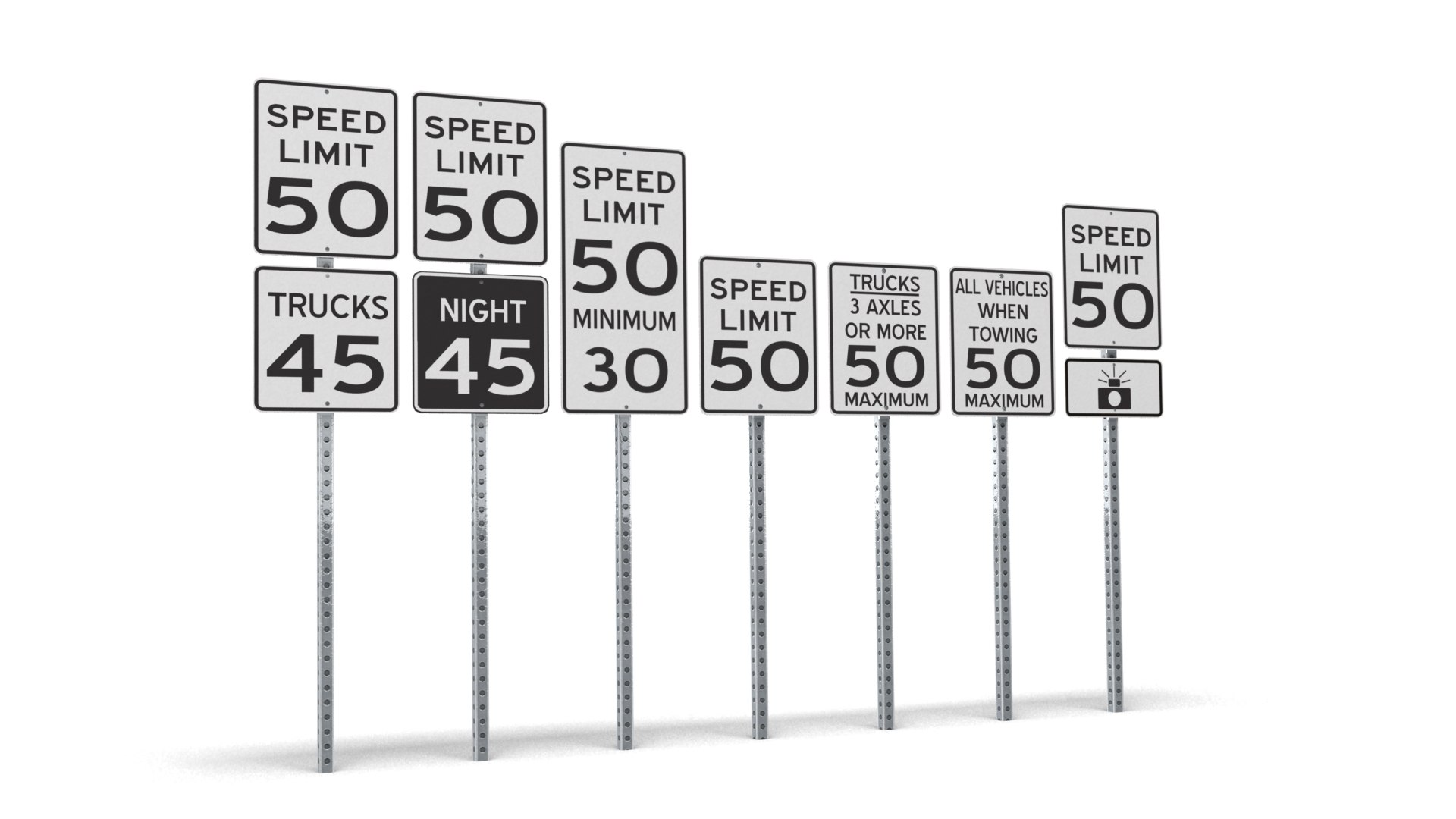 3D Signs Speed Limits Expressway Model - TurboSquid 2235868