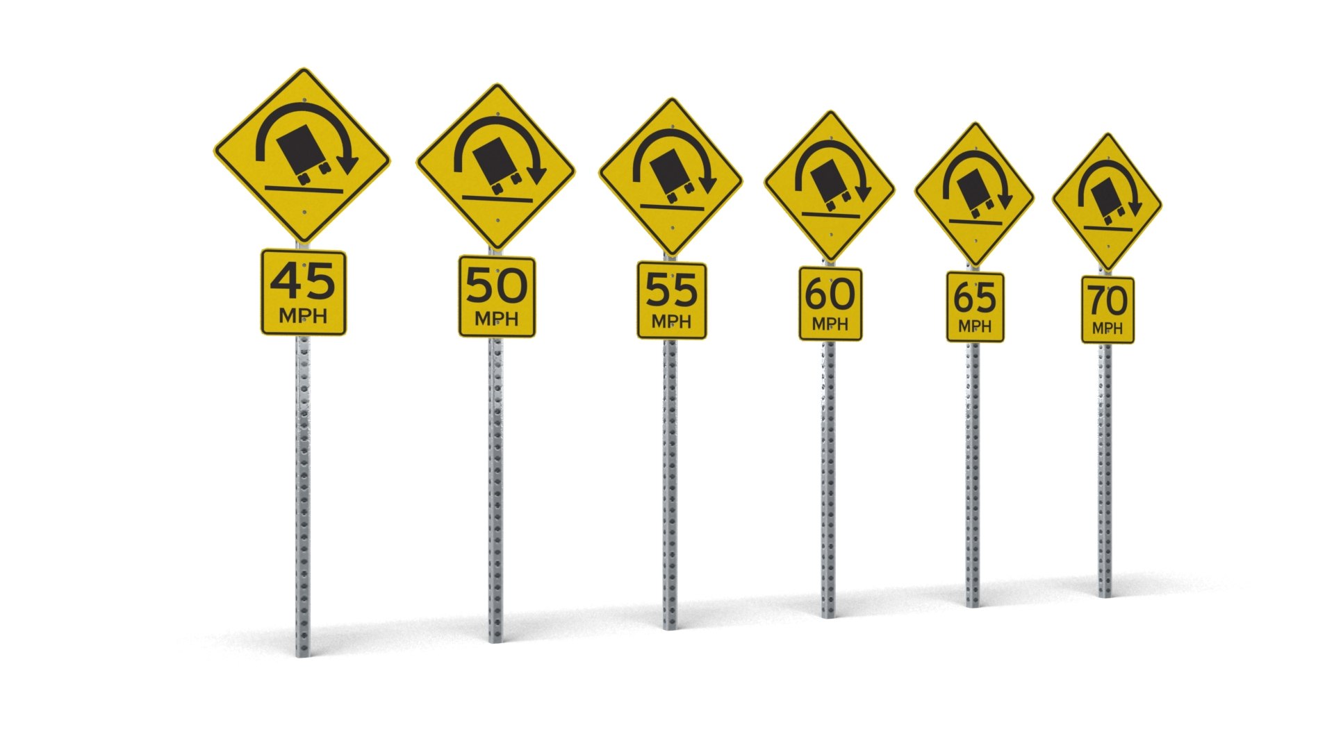 3D Signs Speed Limits Expressway Model - TurboSquid 2235868