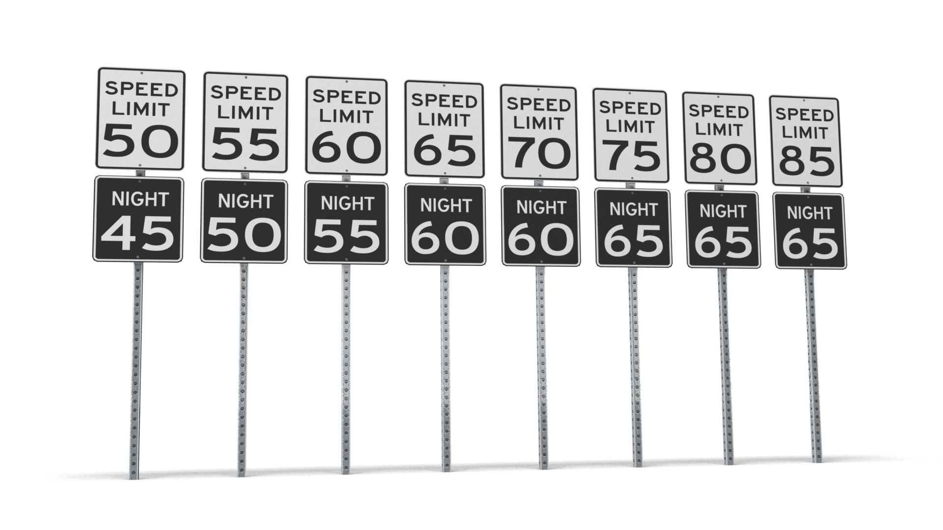 3D Signs Speed Limits Expressway Model - TurboSquid 2235868