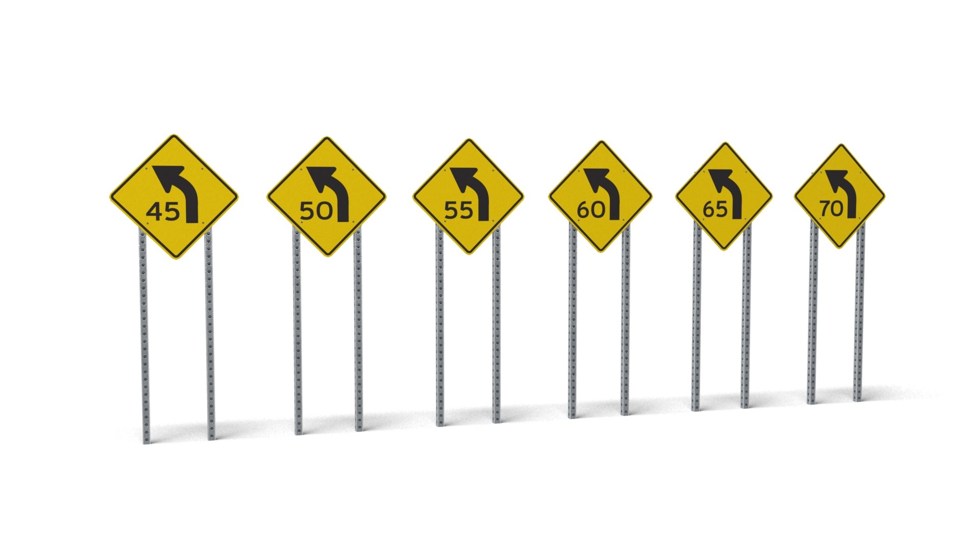 3D Signs Speed Limits Expressway Model - TurboSquid 2235868
