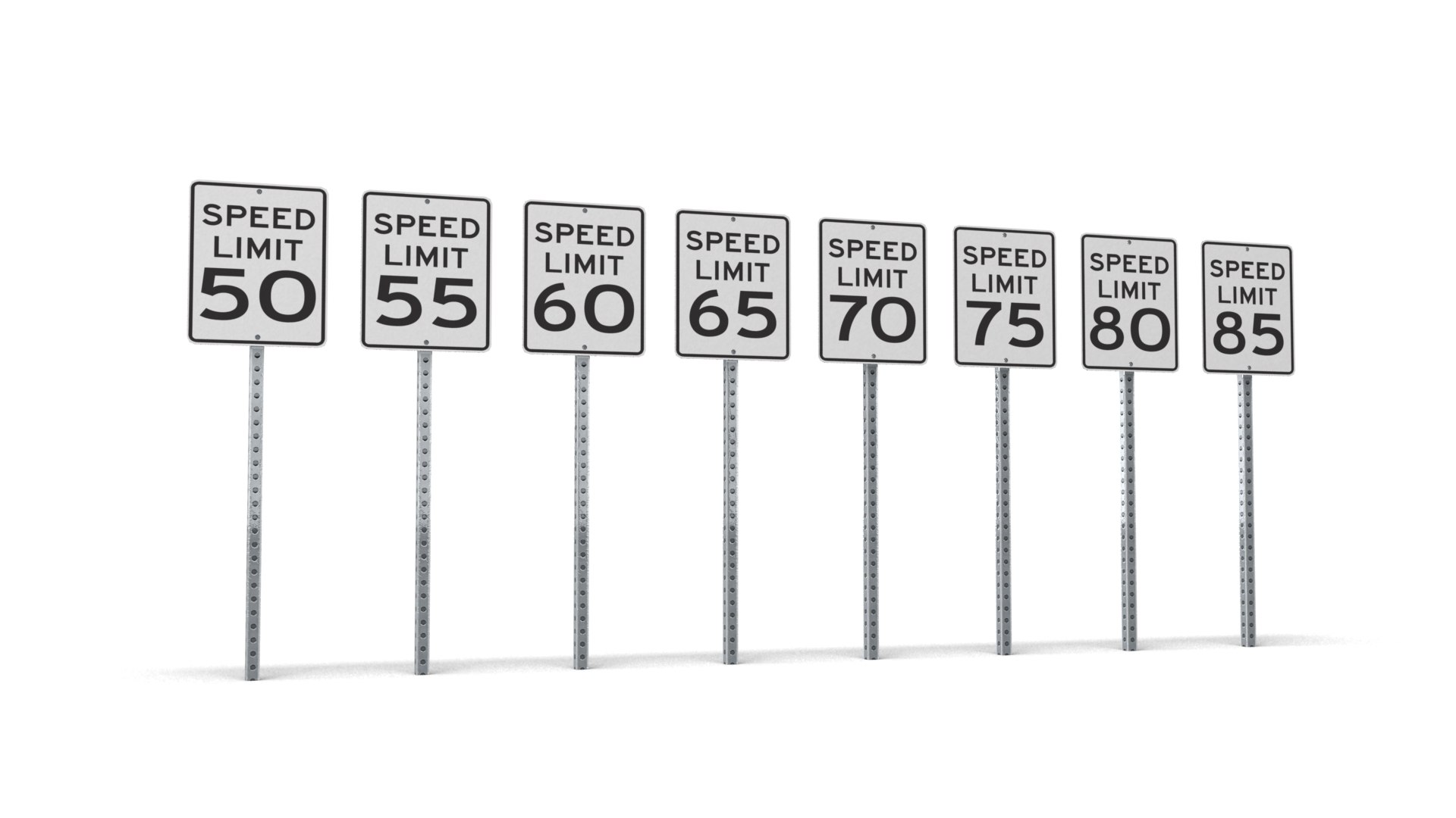 3D Signs Speed Limits Expressway Model - TurboSquid 2235868