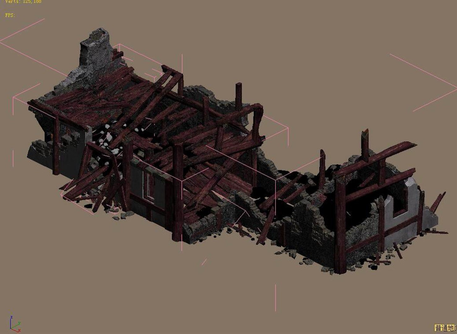 3D Burned Houses 01 - TurboSquid 1452417