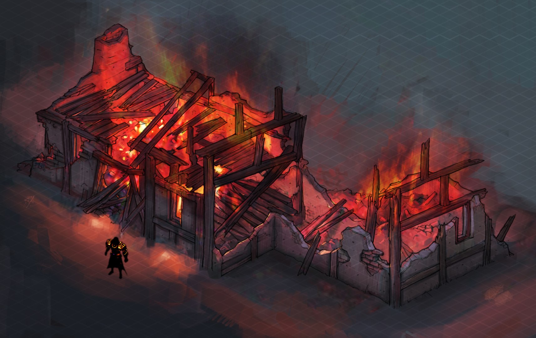 3D Burned Houses 01 - TurboSquid 1452417