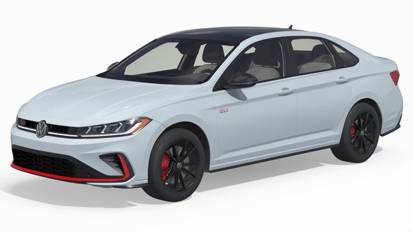 3D модель Volkswagen Sedan Jetta GLI, светло-серый, модифицированный ...