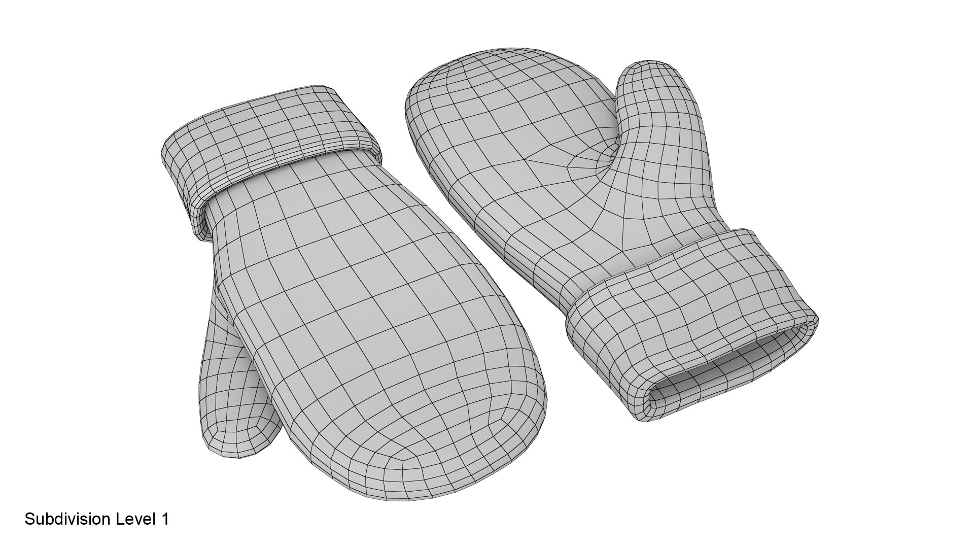 Mitten Wool Knitted Model - TurboSquid 1629902