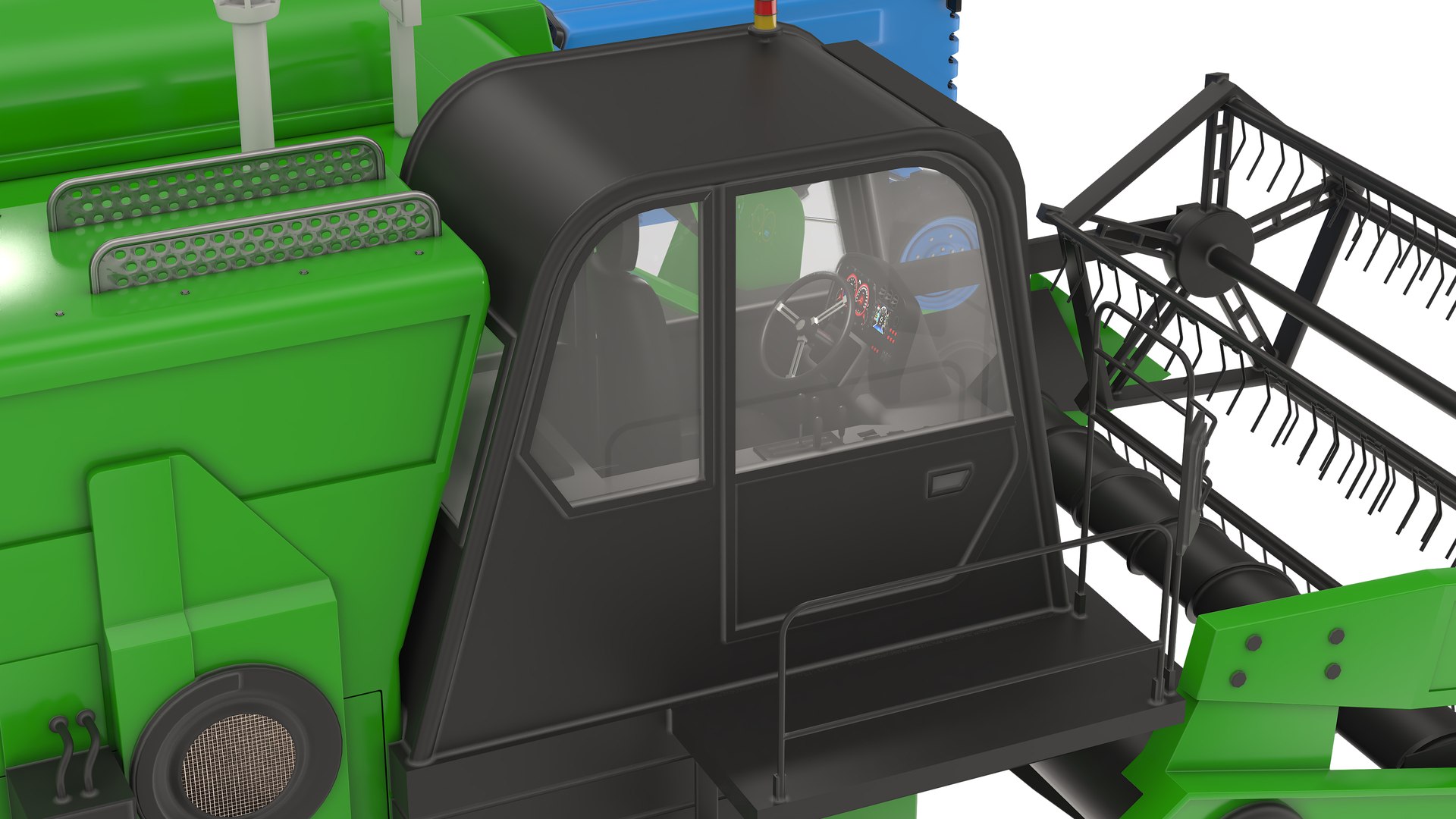 Harvester With Tractor With Agricultural Trailer 3D Model - TurboSquid ...