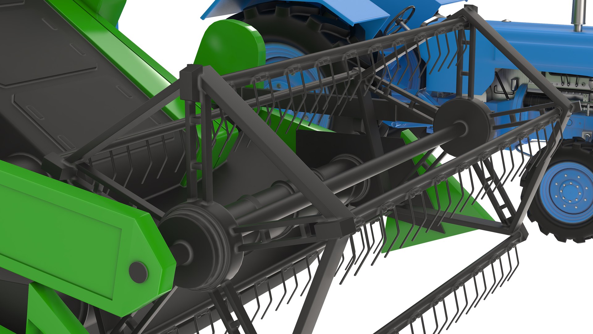 Harvester With Tractor With Agricultural Trailer 3D Model - TurboSquid ...