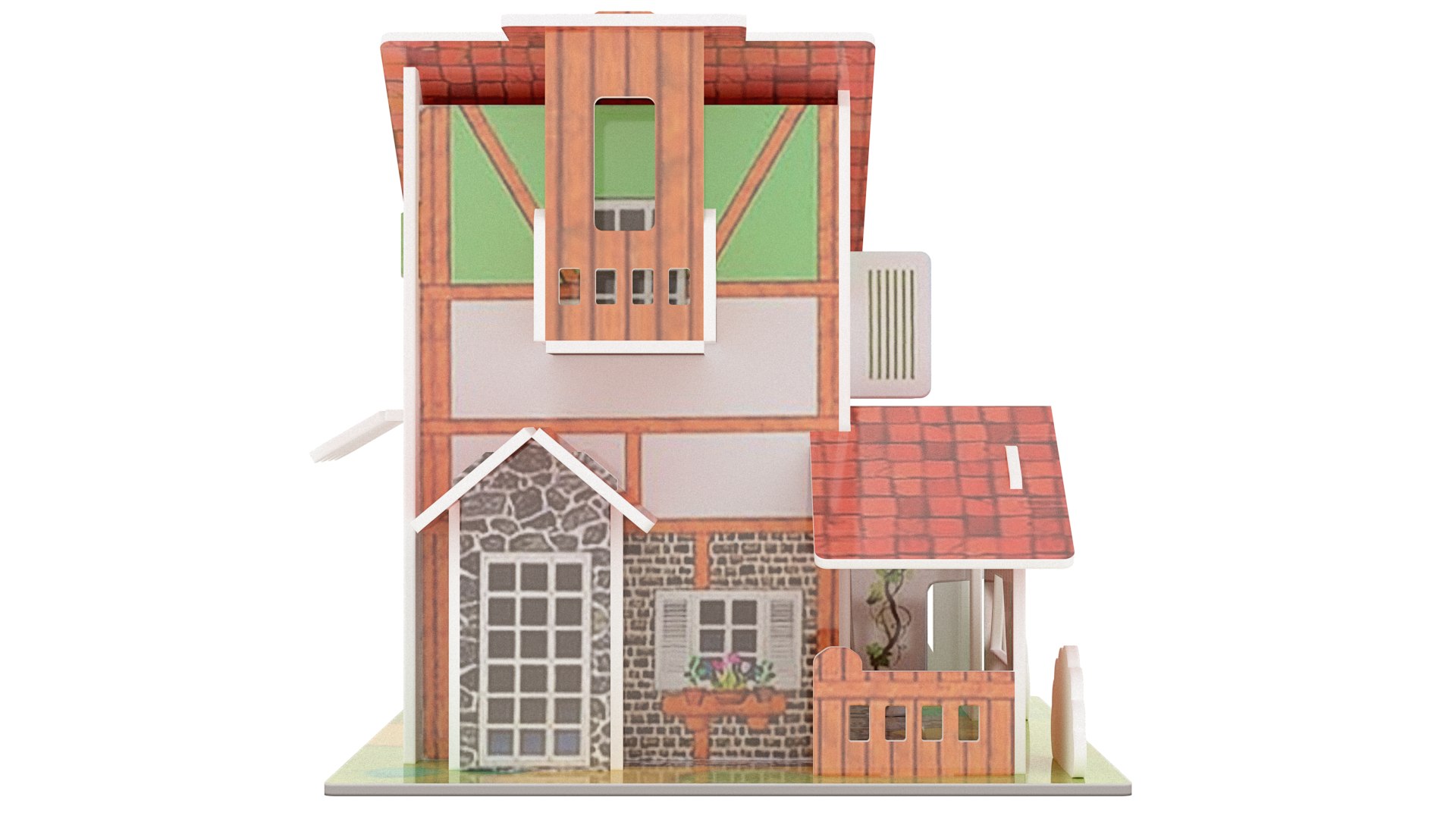 3D Puzzle House Model - TurboSquid 2249602