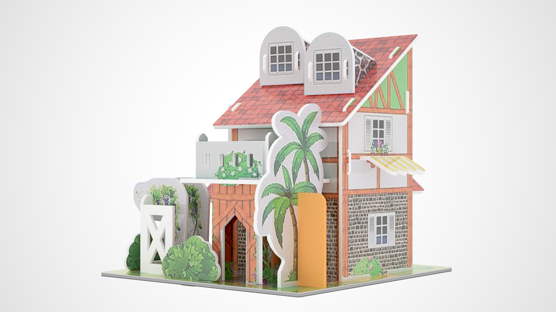 3D Puzzle House Model - TurboSquid 2249602
