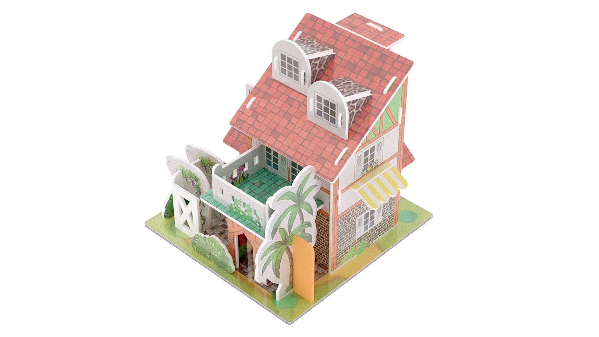 3D Puzzle House Model - TurboSquid 2249602