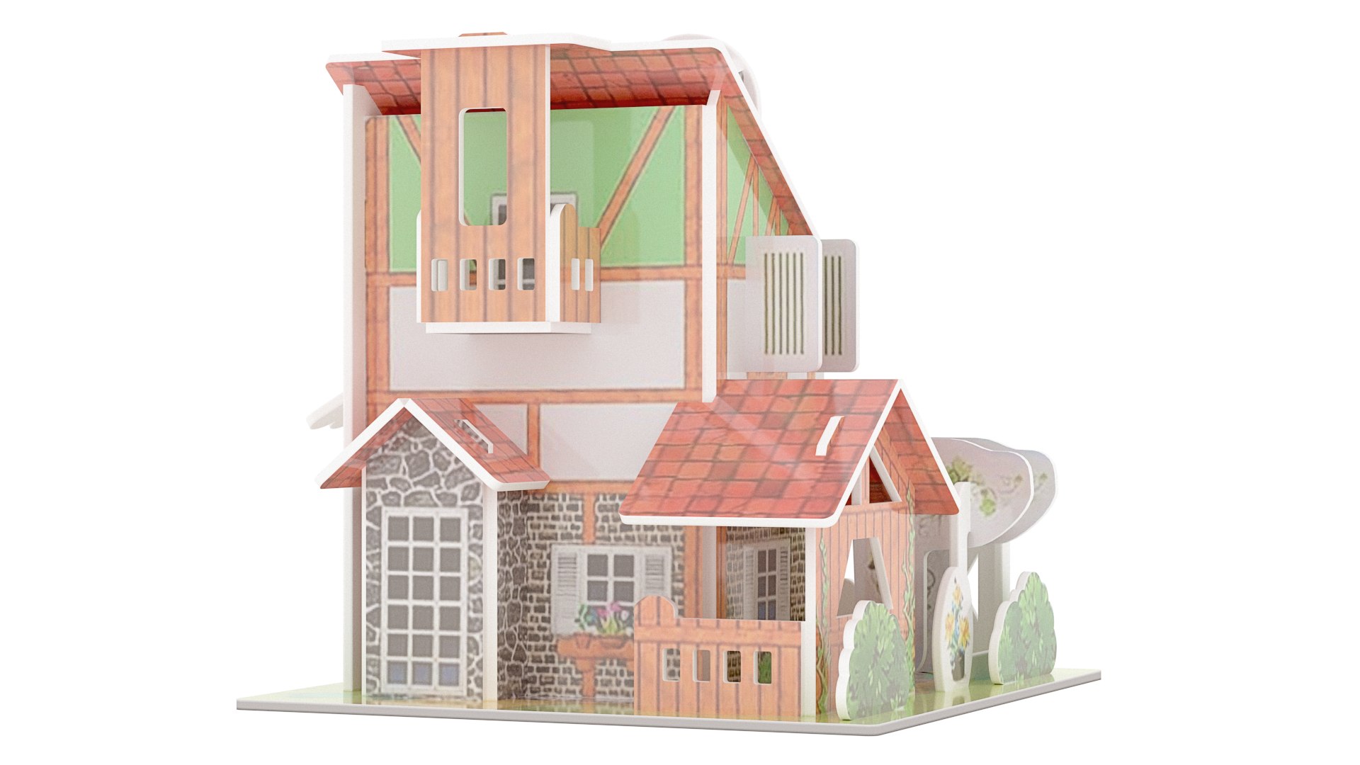 3D Puzzle House Model - TurboSquid 2249602