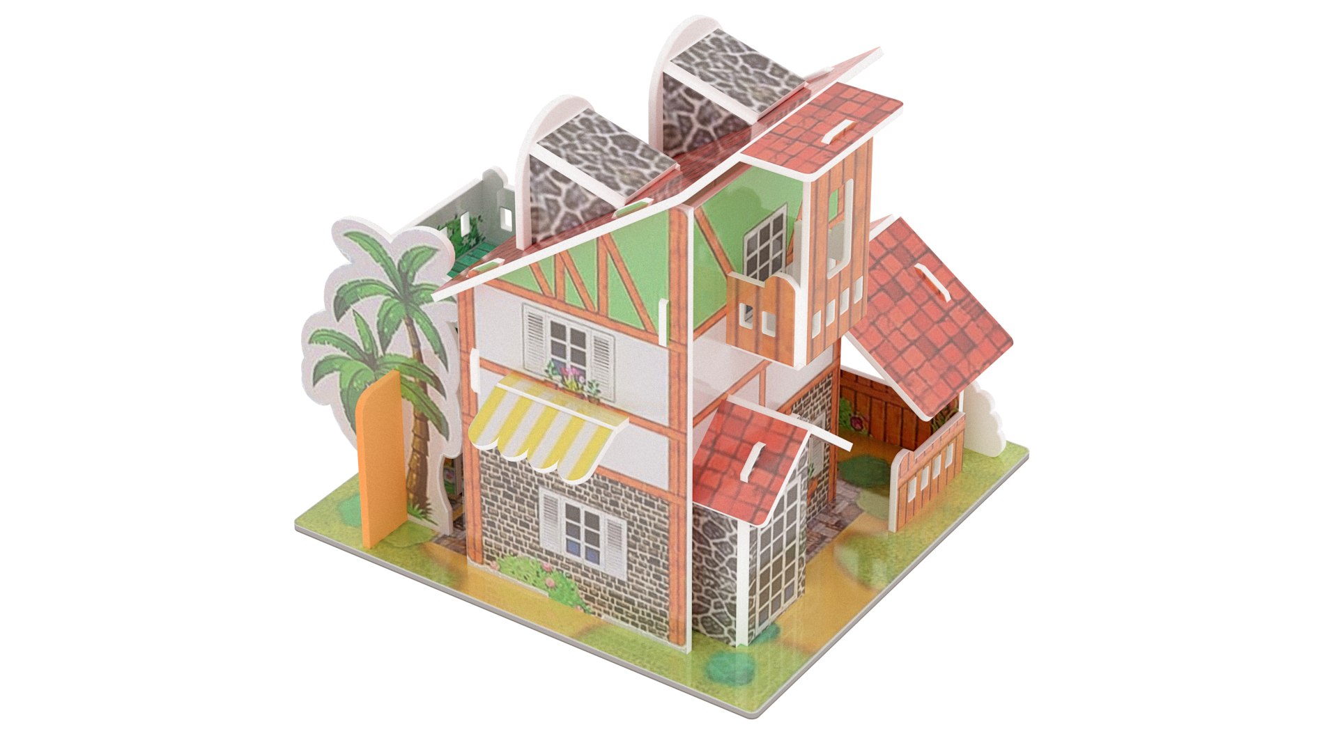 3D Puzzle House Model - TurboSquid 2249602